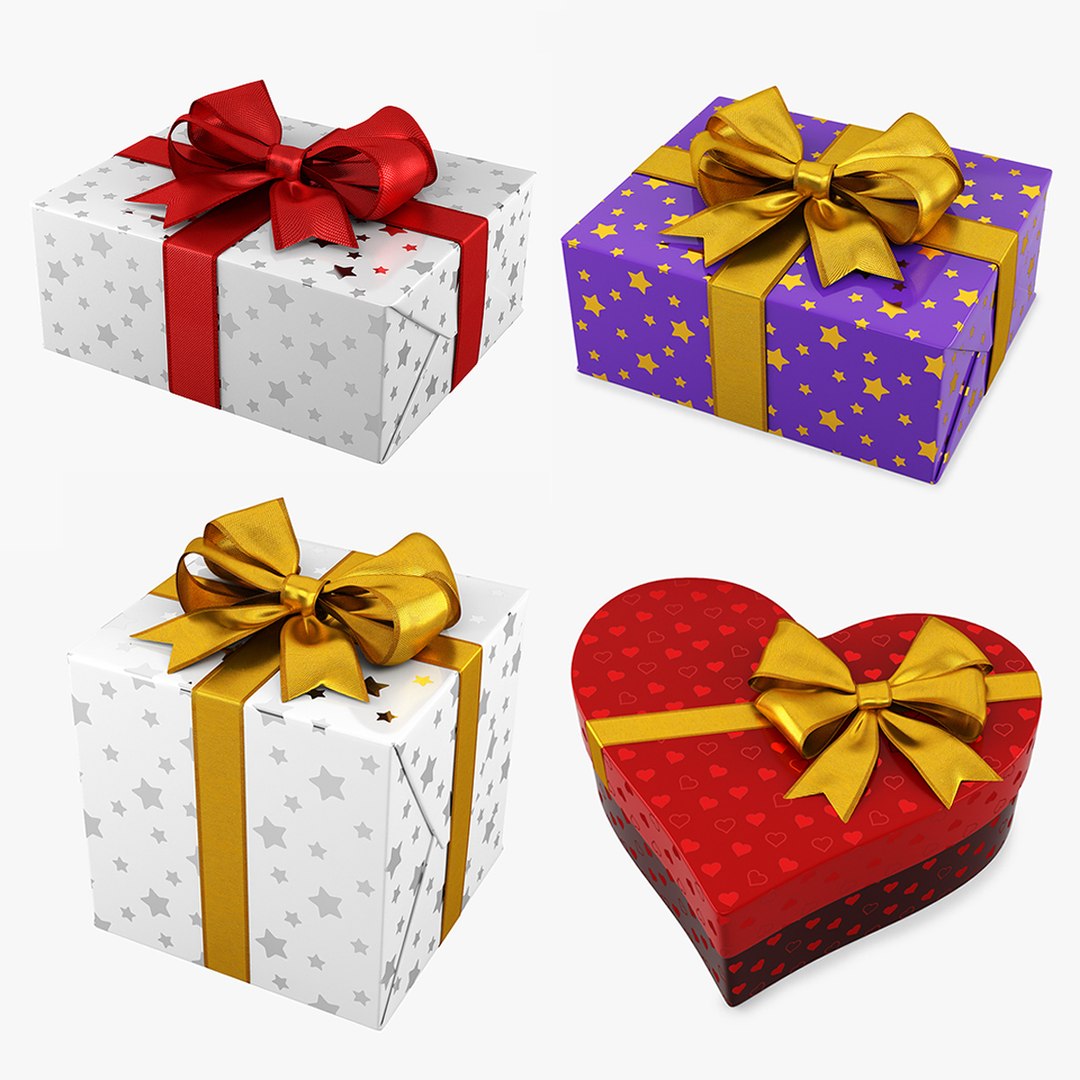 3d Gift Box Collection 1 Turbosquid 2320128