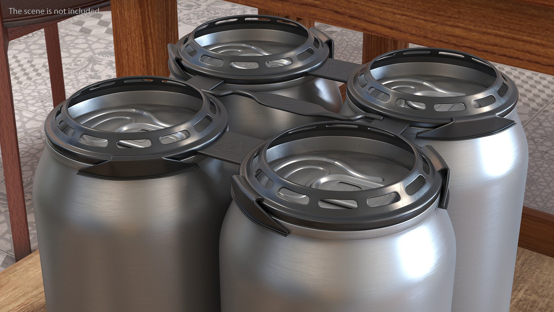 Plastic Rings Holder For 4 Beer Cans Model - TurboSquid 2143315