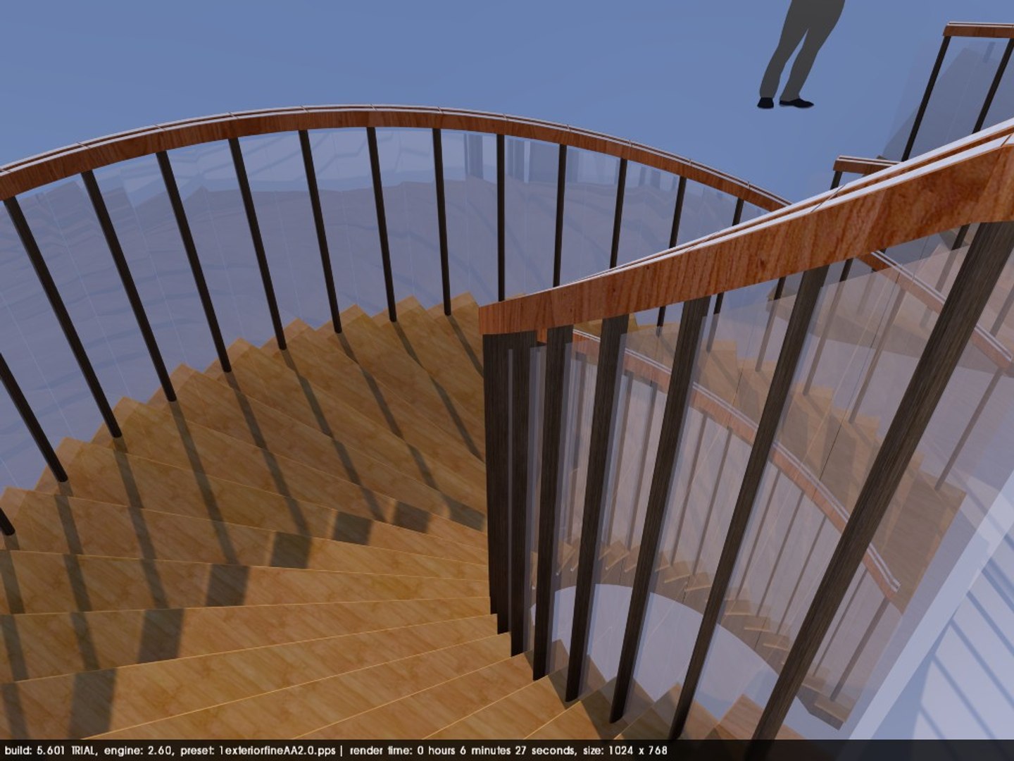 3D Wood Glass Stairs Floor Model - TurboSquid 1227775