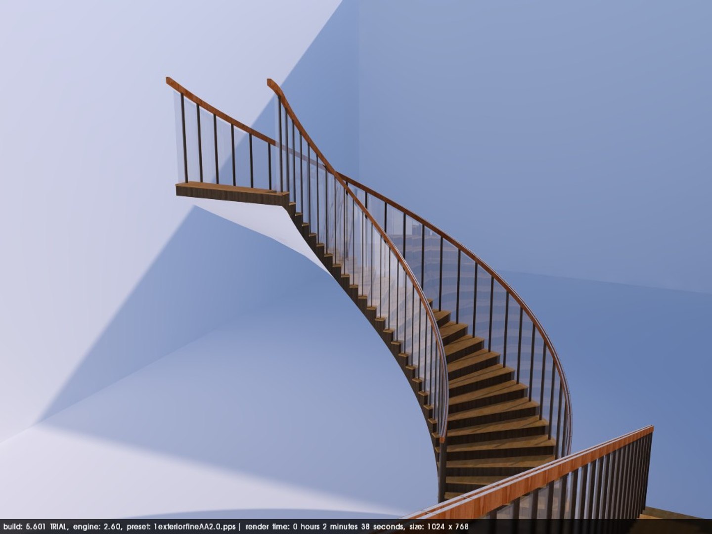 3D Wood Glass Stairs Floor Model - TurboSquid 1227775