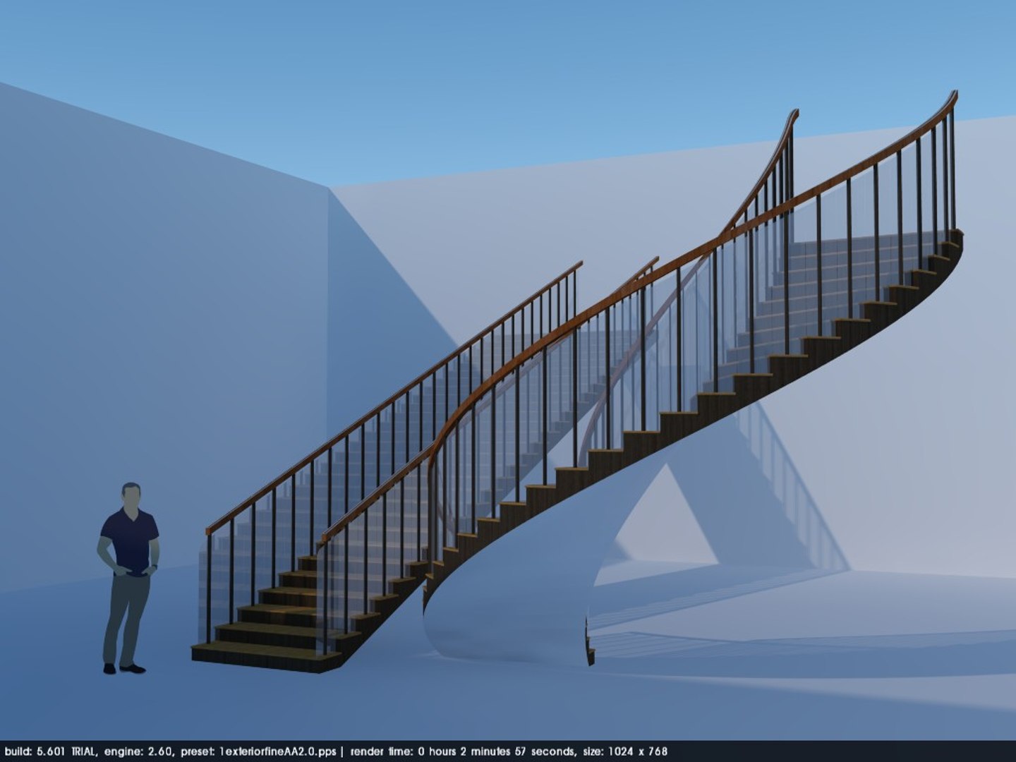 3D Wood Glass Stairs Floor Model - TurboSquid 1227775