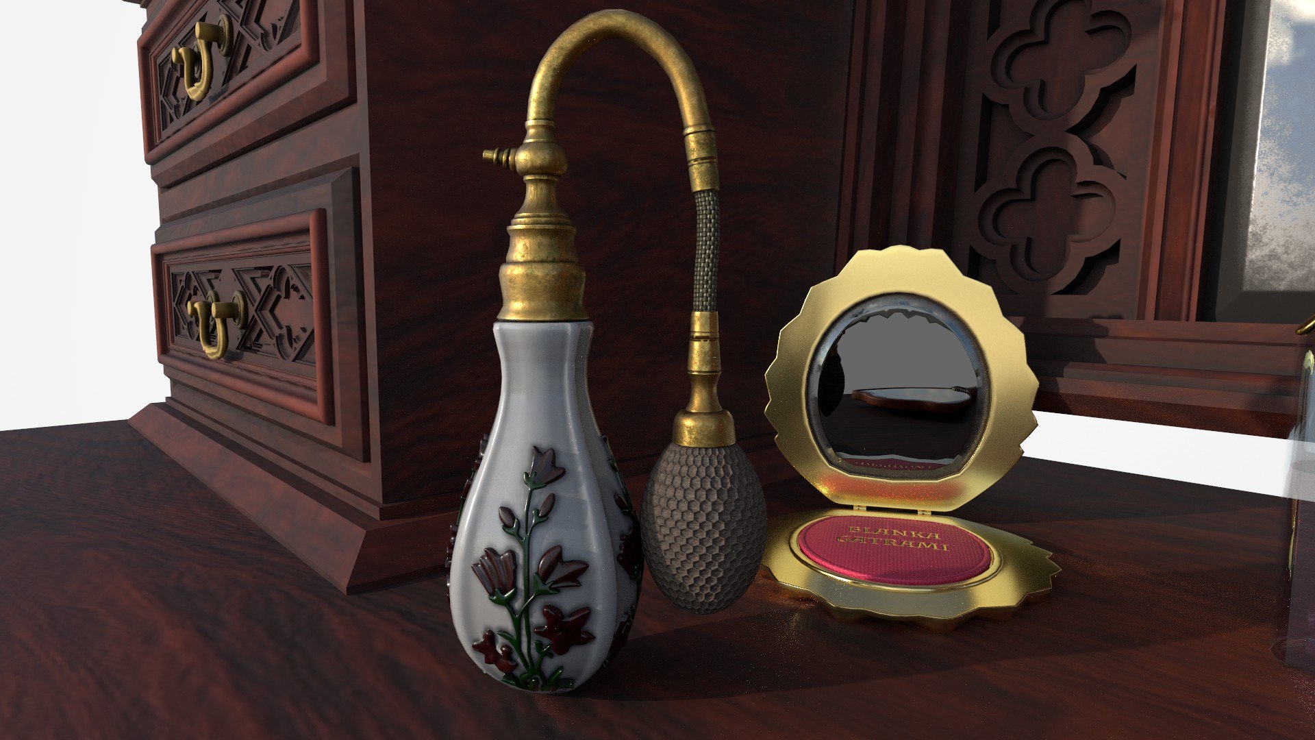 3D Victorian dressing table - openable - TurboSquid 1894623