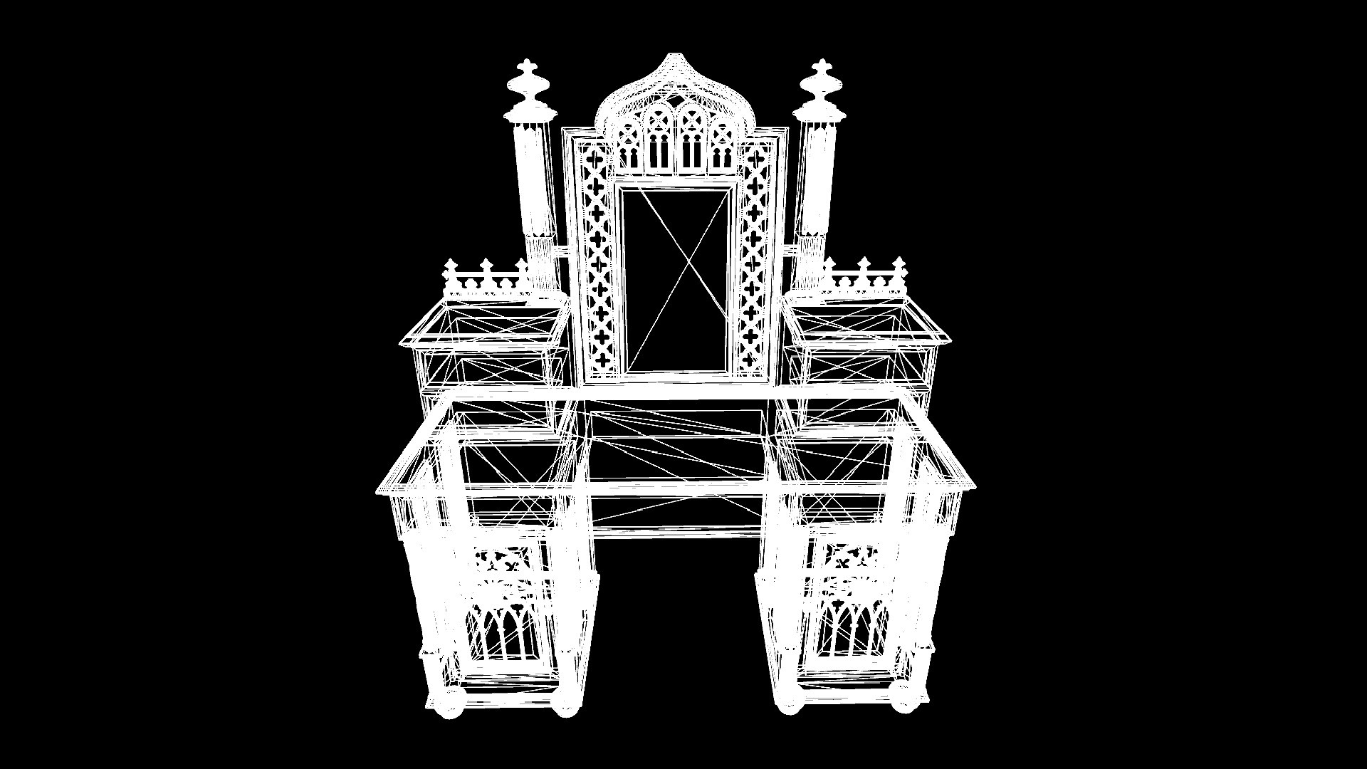 3D Victorian dressing table - openable - TurboSquid 1894623