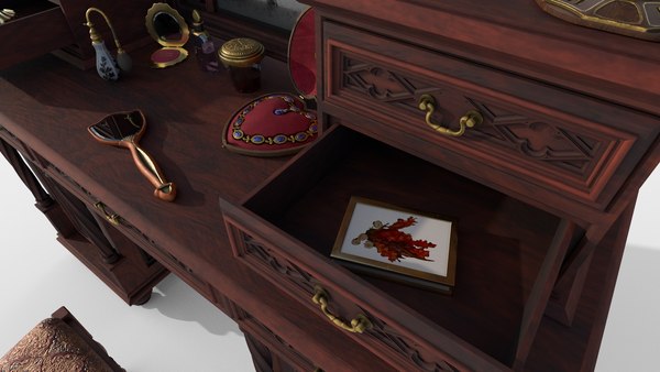 3D Victorian dressing table - openable - TurboSquid 1894623
