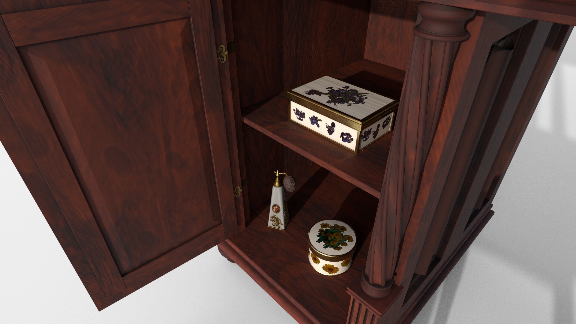 3D Victorian dressing table - openable - TurboSquid 1894623