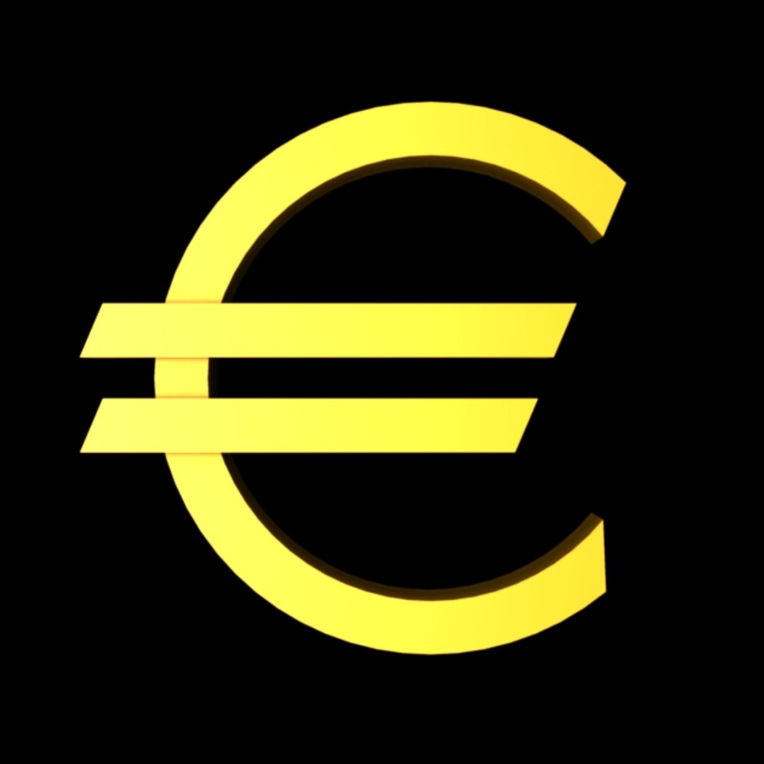 euro sign symbol 3d model
