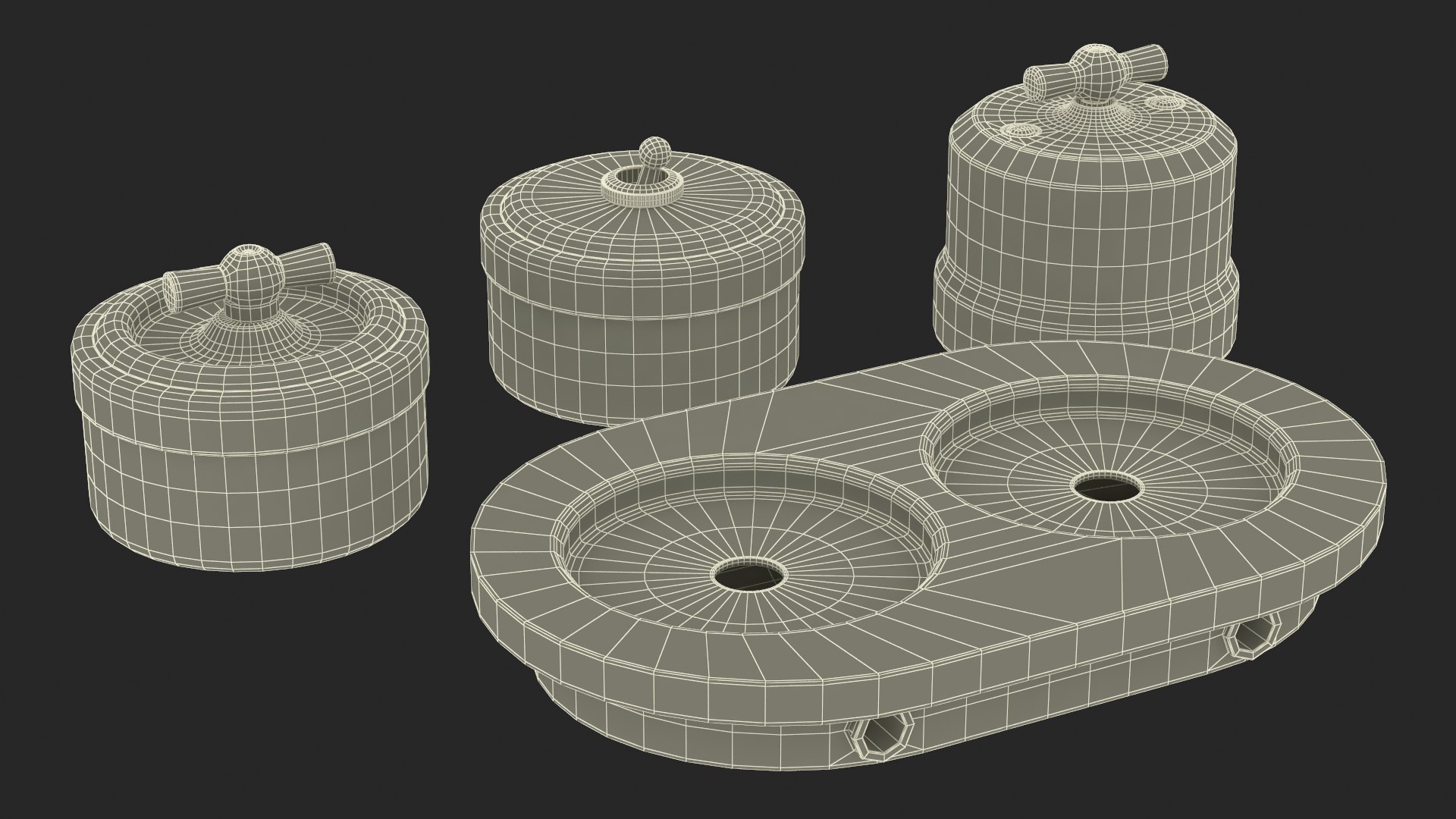 3D Retro Brass Switches model - TurboSquid 2052634