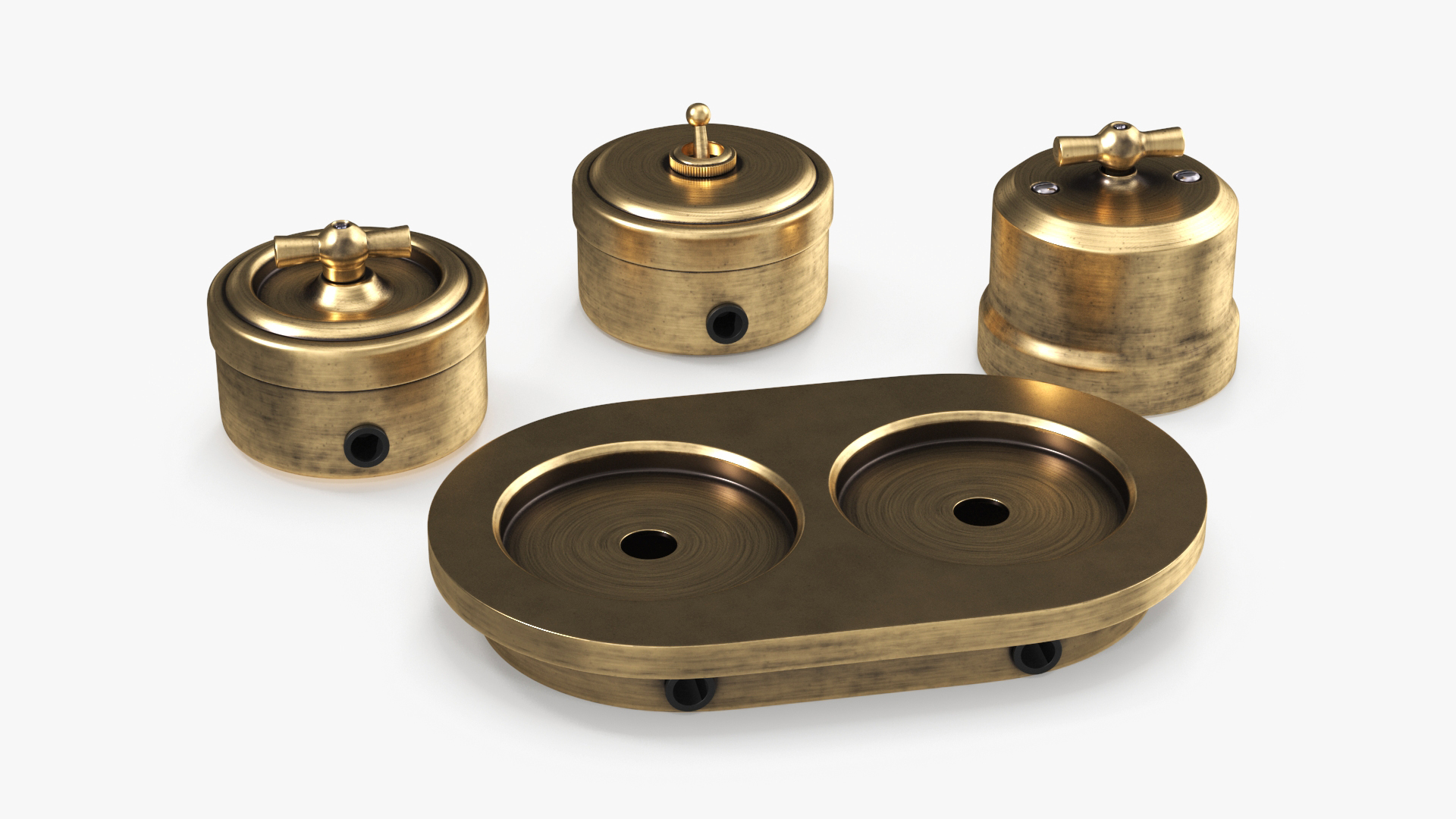 3D Retro Brass Switches Model - TurboSquid 2052634