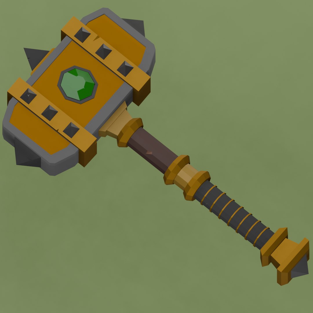 3D Low Poly Fantasy Hammer - TurboSquid 2247212