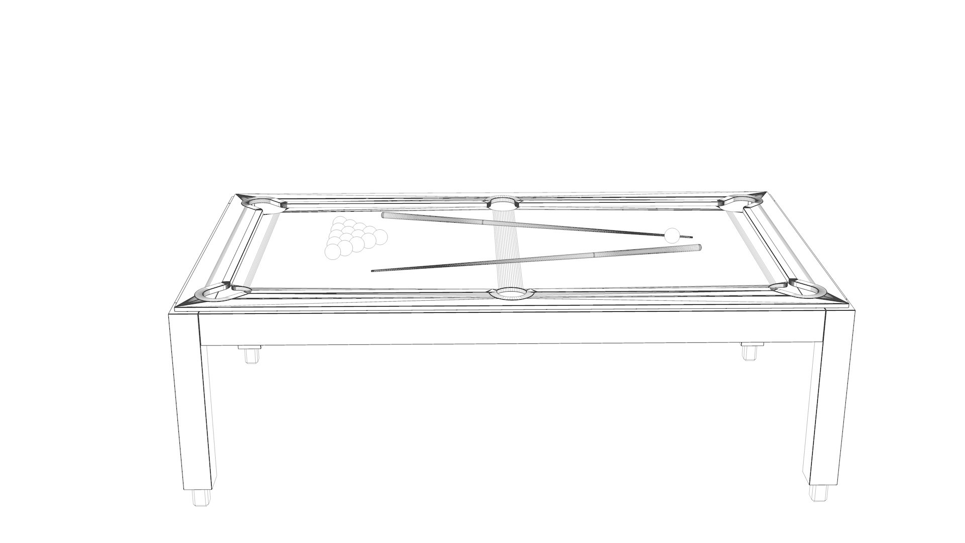 3D Model Modern Pool Table - TurboSquid 1473614