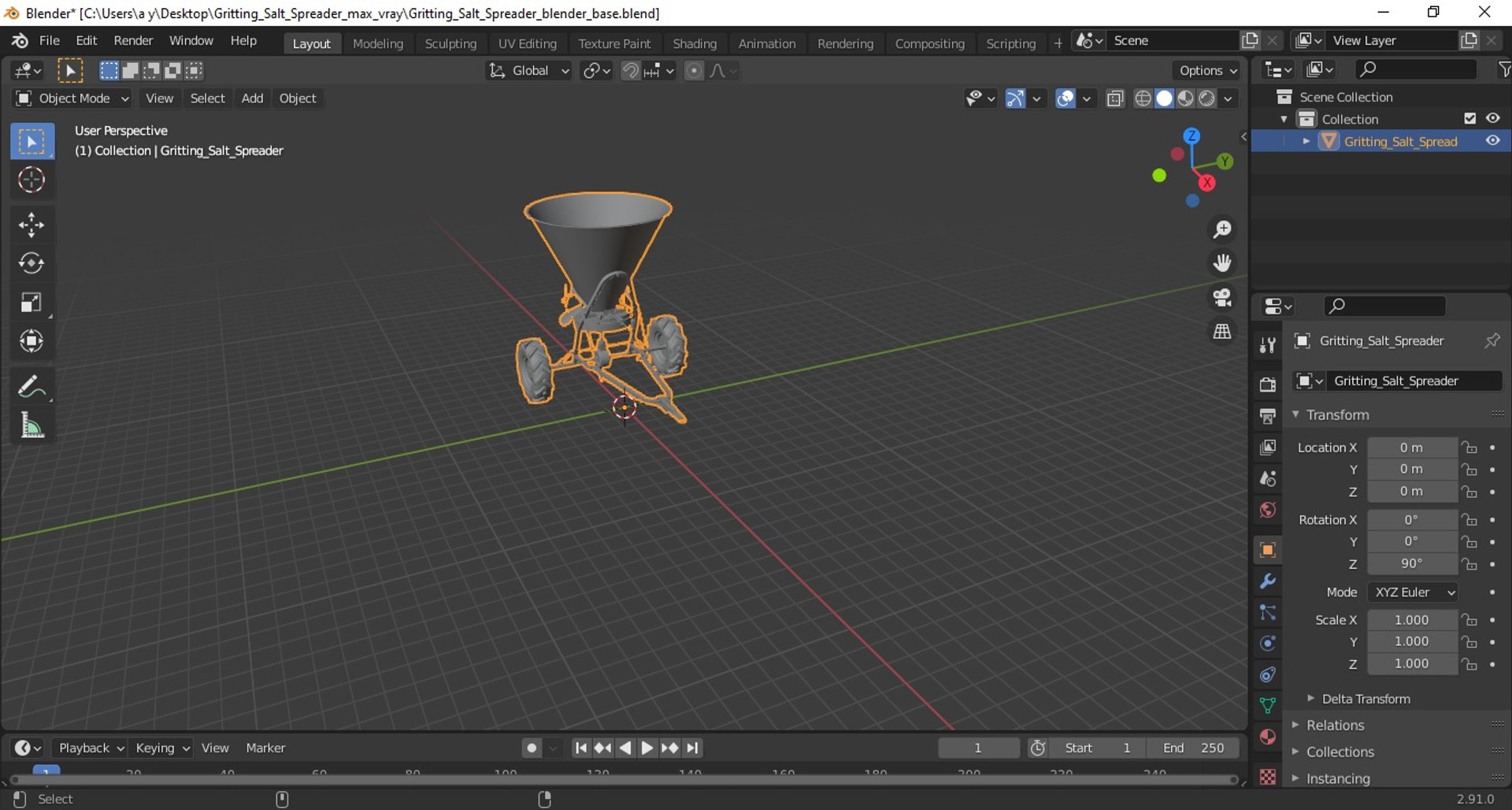 Gritting Salt Spreader 3D model - TurboSquid 1720077