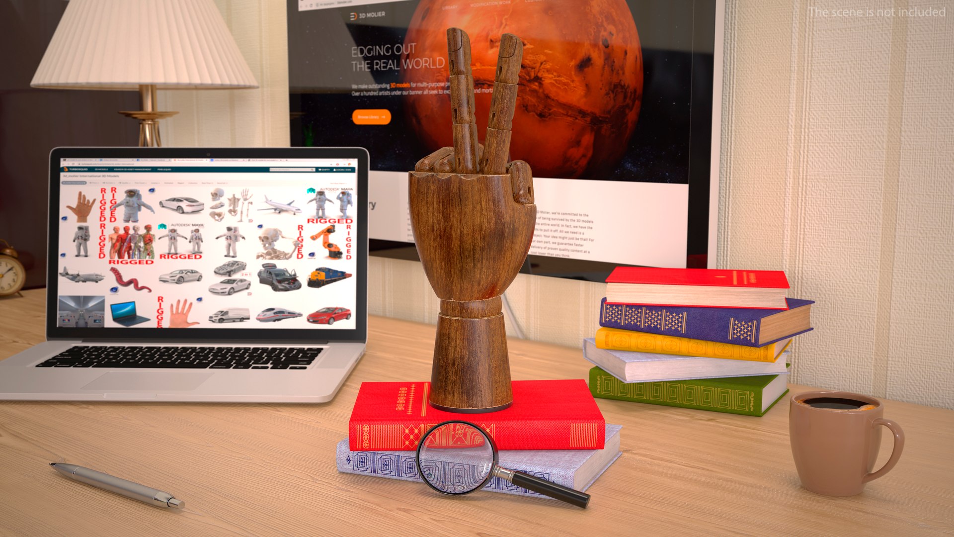 Dark Wood Mannequin Hand Peace Pose 3D Model - TurboSquid 1991637