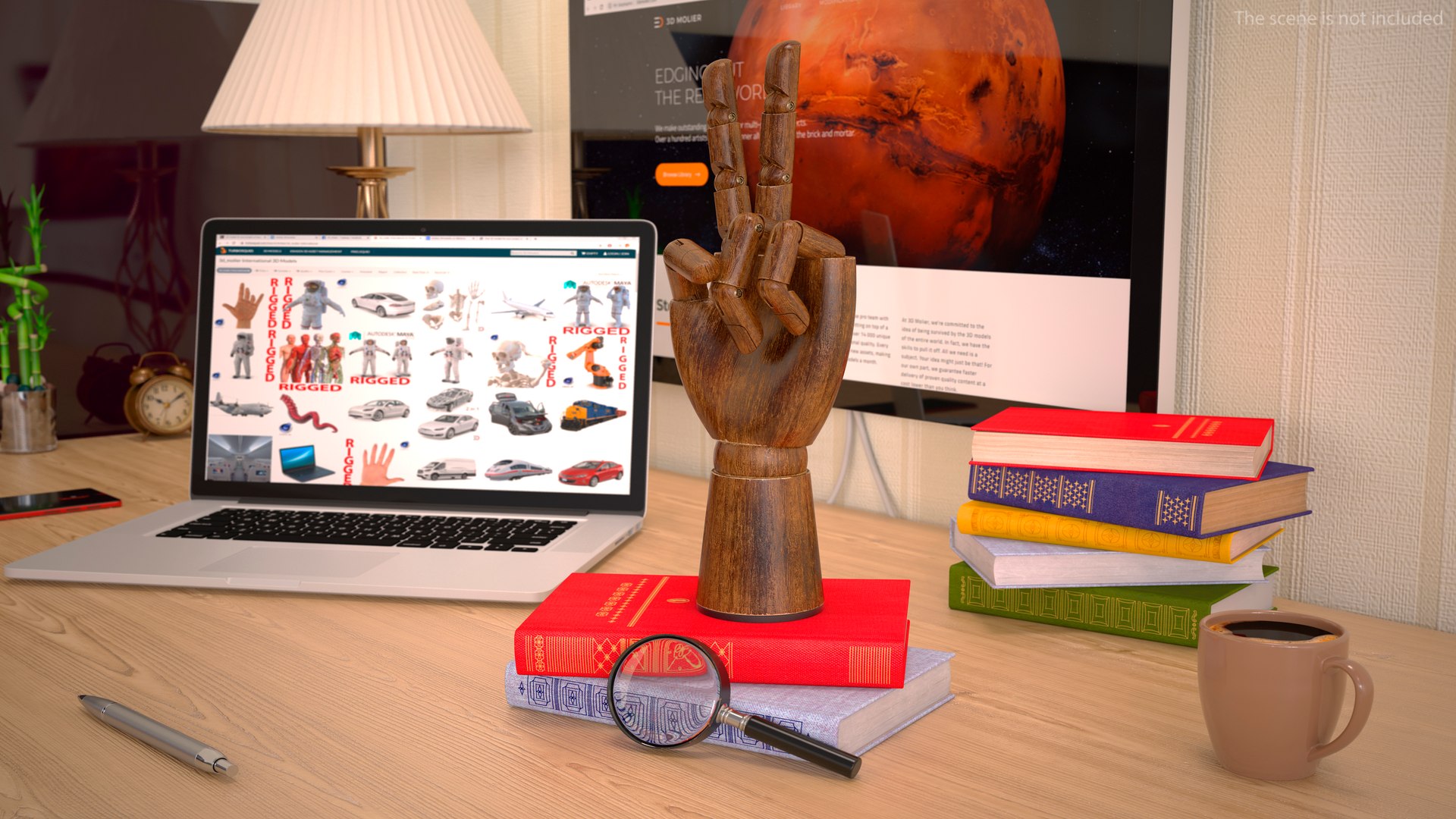 Dark Wood Mannequin Hand Peace Pose 3D Model - TurboSquid 1991637