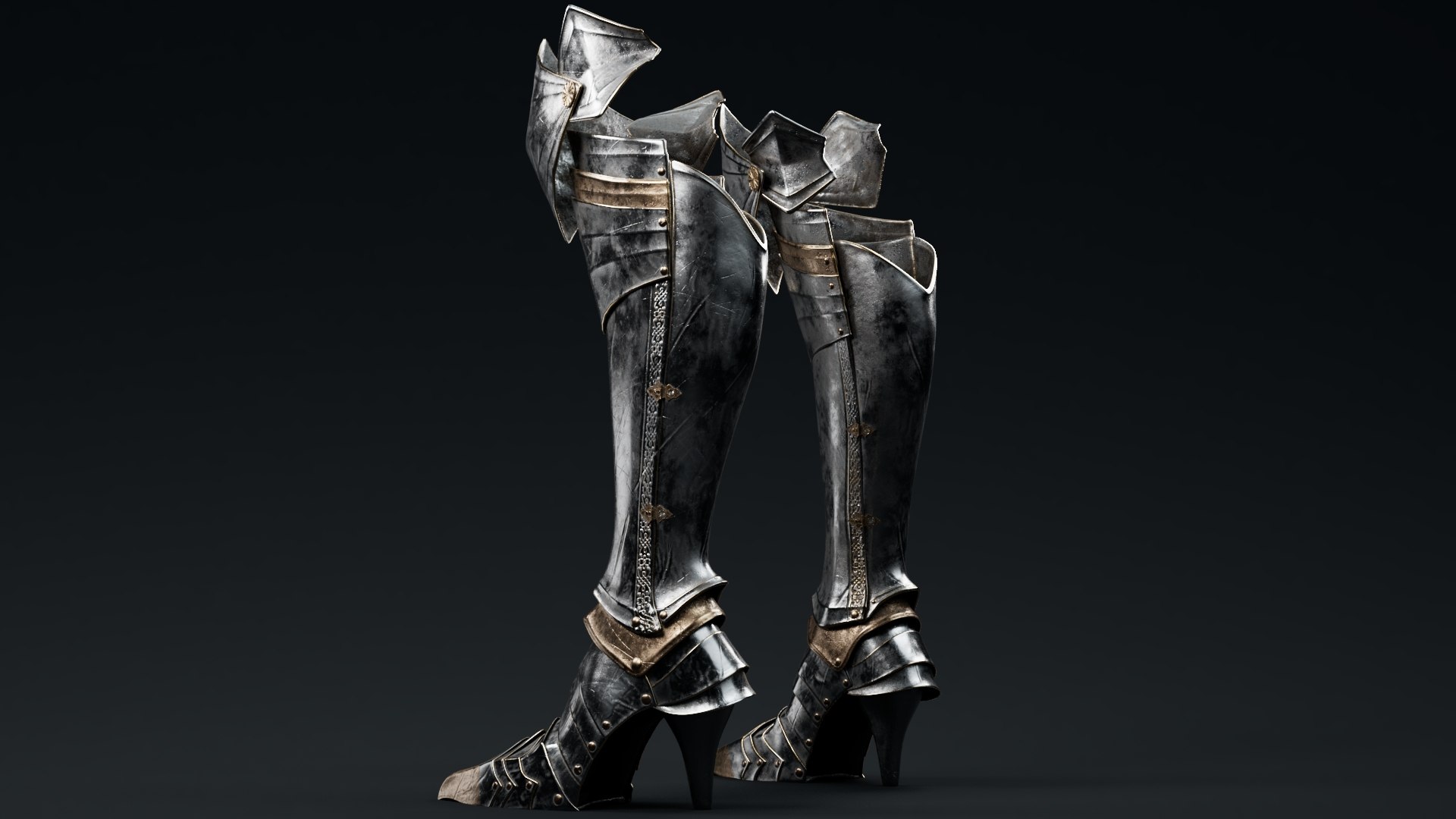 Female Knigt Foot And Ankle Armor MidPoly 3D Model - TurboSquid 2034162
