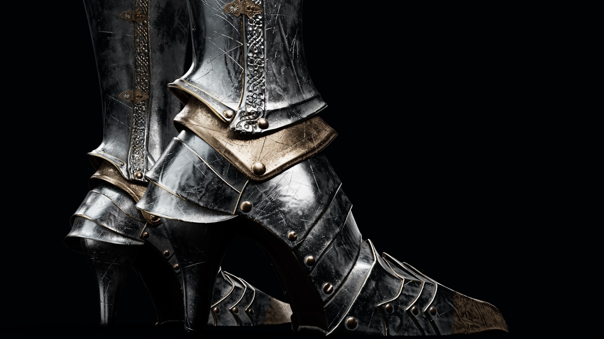 Female Knigt Foot And Ankle Armor MidPoly 3D Model - TurboSquid 2034162