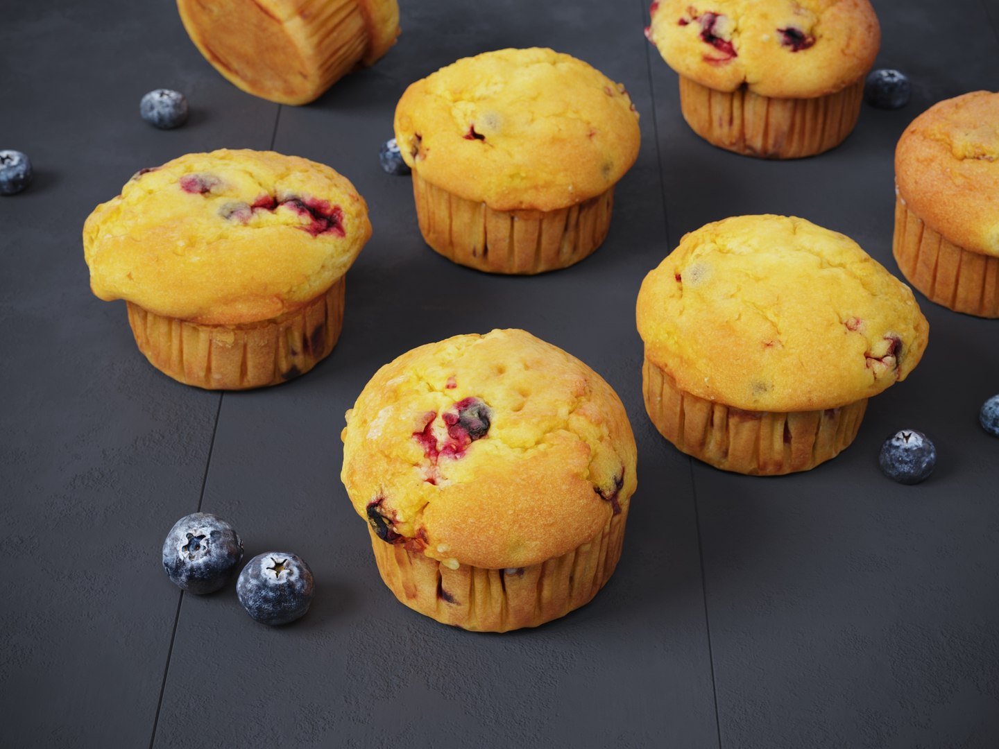 Muffin Blueberry Model - TurboSquid 2098434