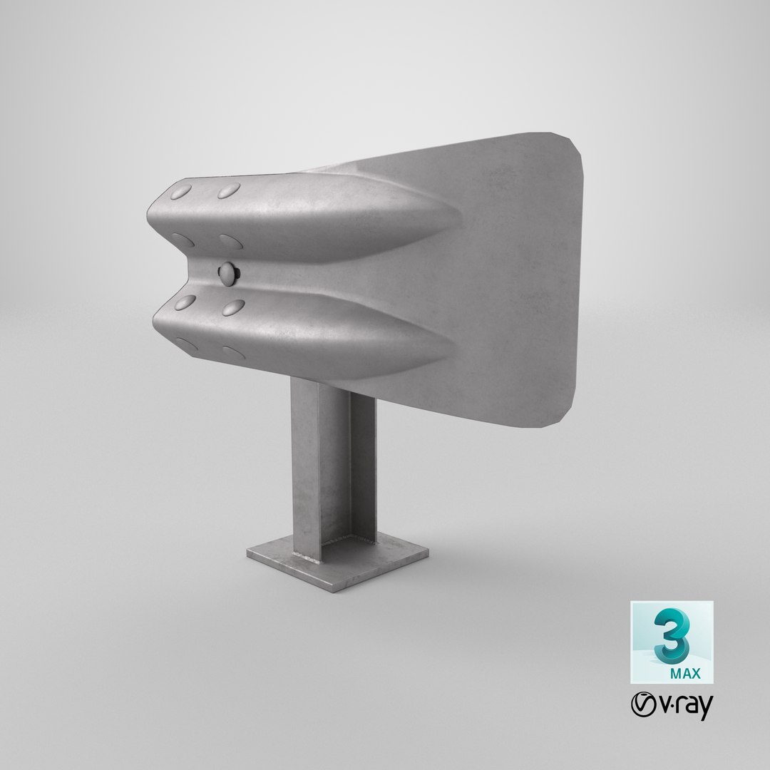 3D Guardrail W Beam Ending Flared - TurboSquid 1916618