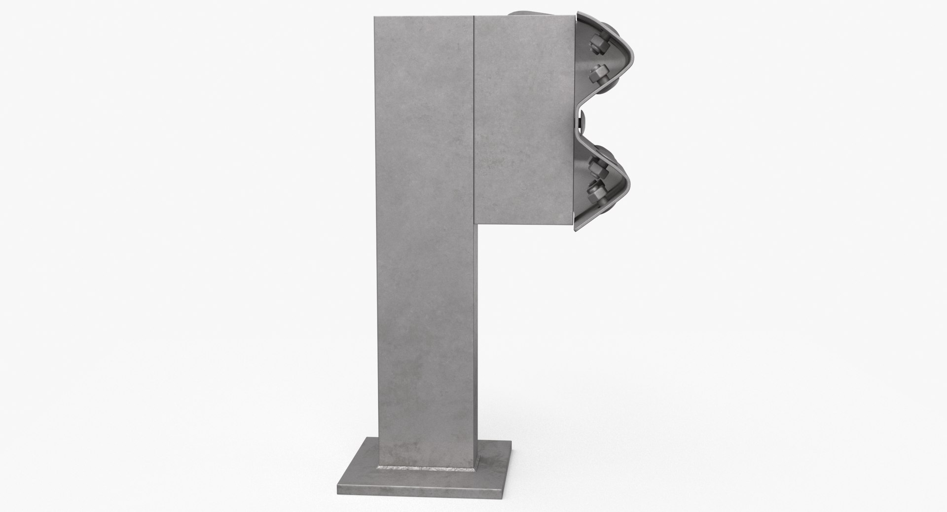 3D Guardrail W Beam Ending Flared - TurboSquid 1916618