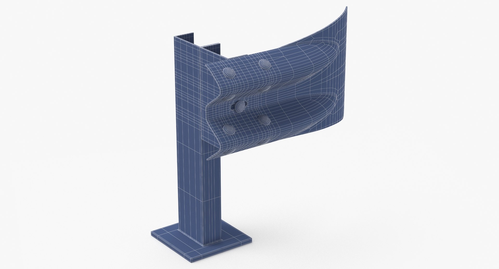 3D Guardrail W Beam Ending Flared - TurboSquid 1916618