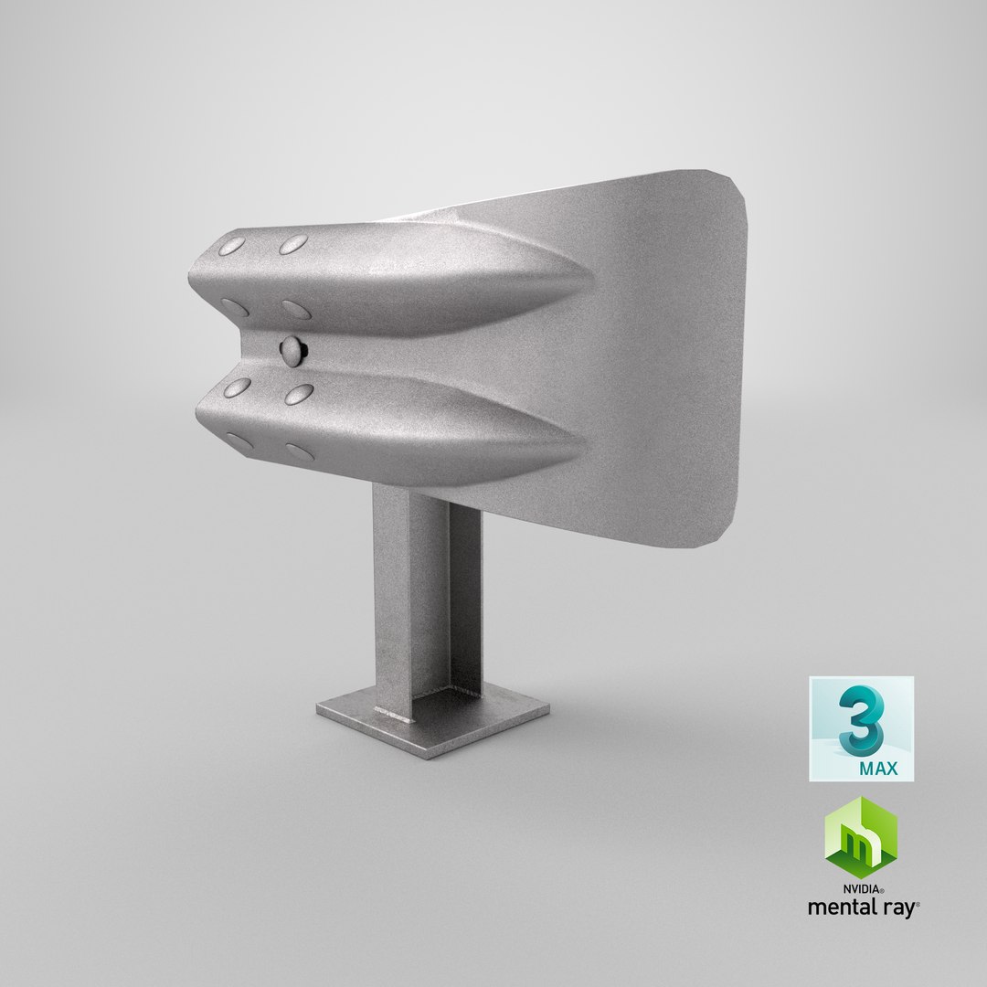 3D Guardrail W Beam Ending Flared - TurboSquid 1916618