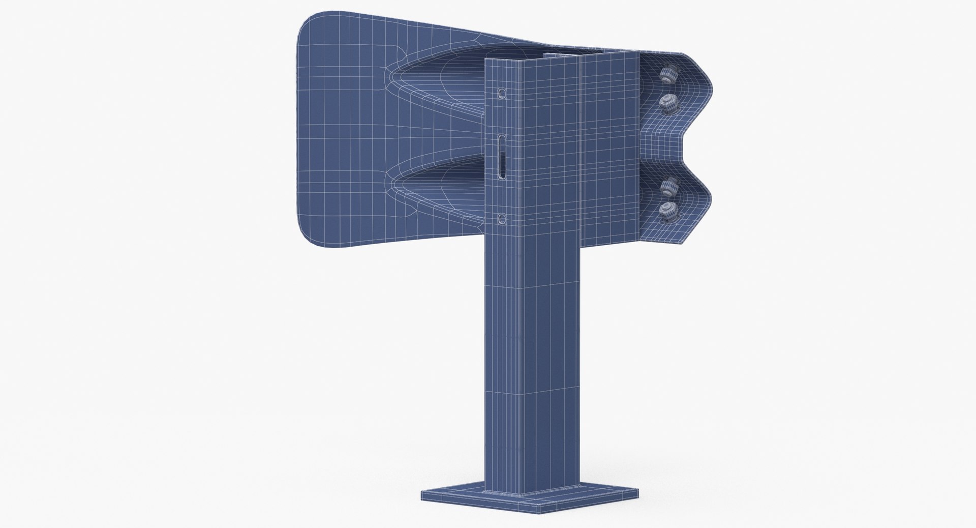 3D Guardrail W Beam Ending Flared - TurboSquid 1916618