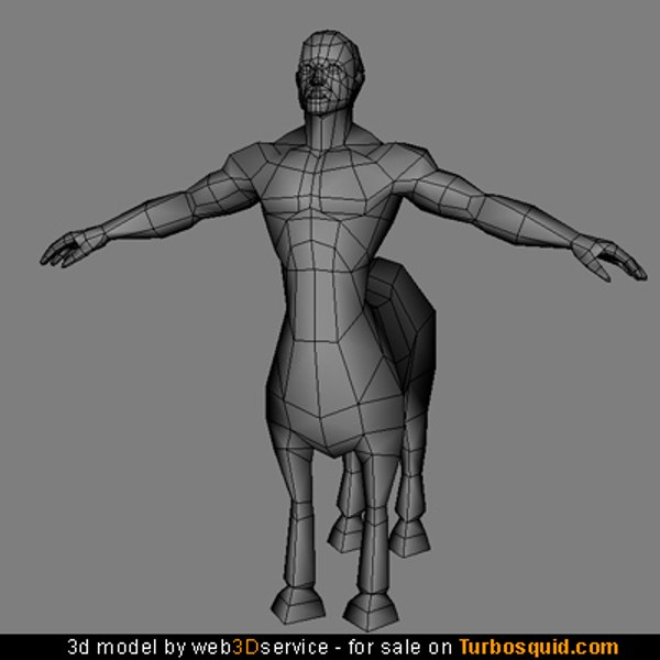 polygonal centaur 3d model