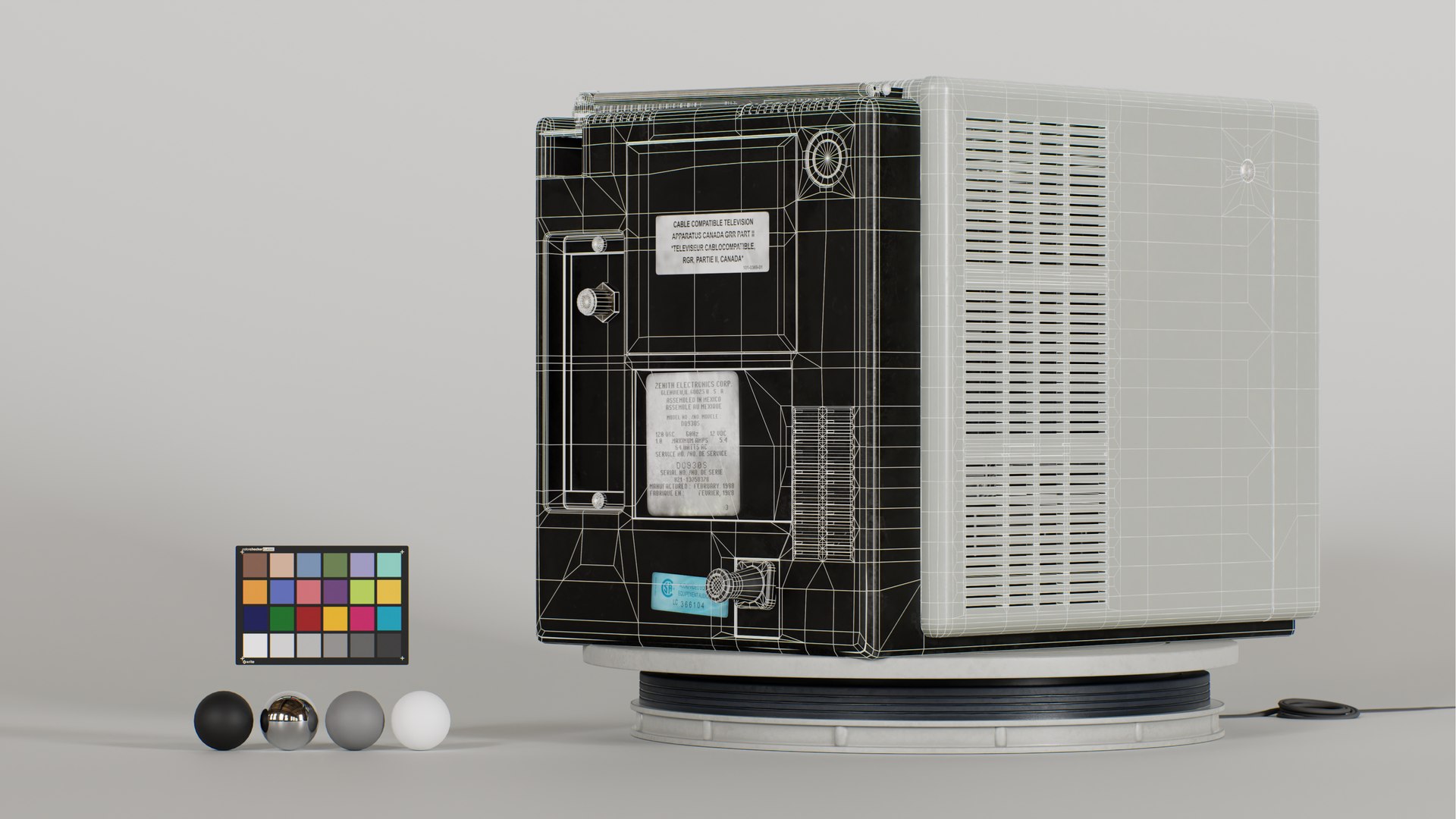 Zenith Color Portable TV Model - TurboSquid 2195681