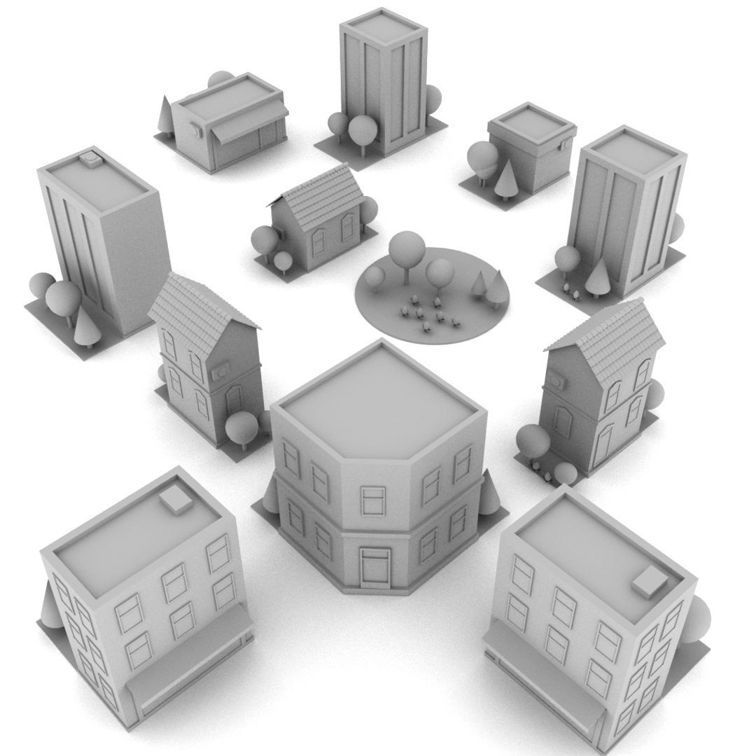 3D Cartoon Building Model - TurboSquid 1338066