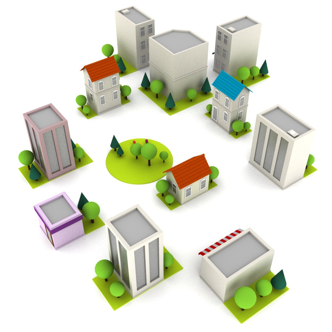 3D Cartoon Building Model - TurboSquid 1338066