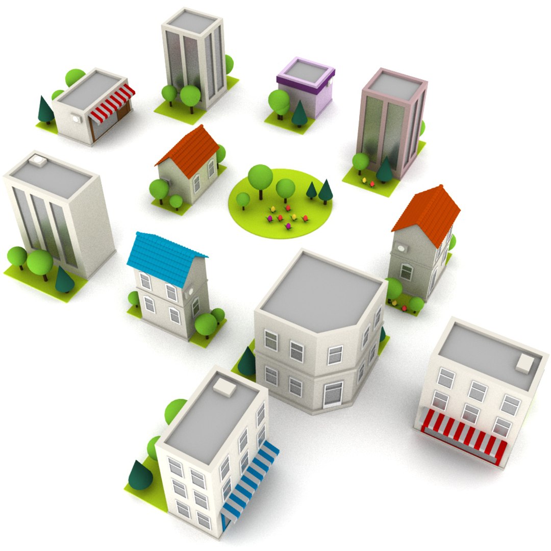 3D Cartoon Building Model - TurboSquid 1338066