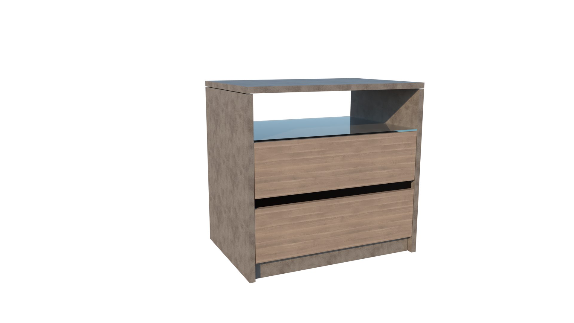MonoSlate Bedside Table Drawer Shelf Combo Model - TurboSquid 2414021
