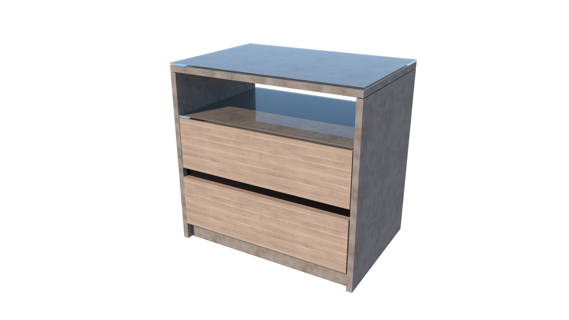 MonoSlate Bedside Table Drawer Shelf Combo Model - TurboSquid 2414021