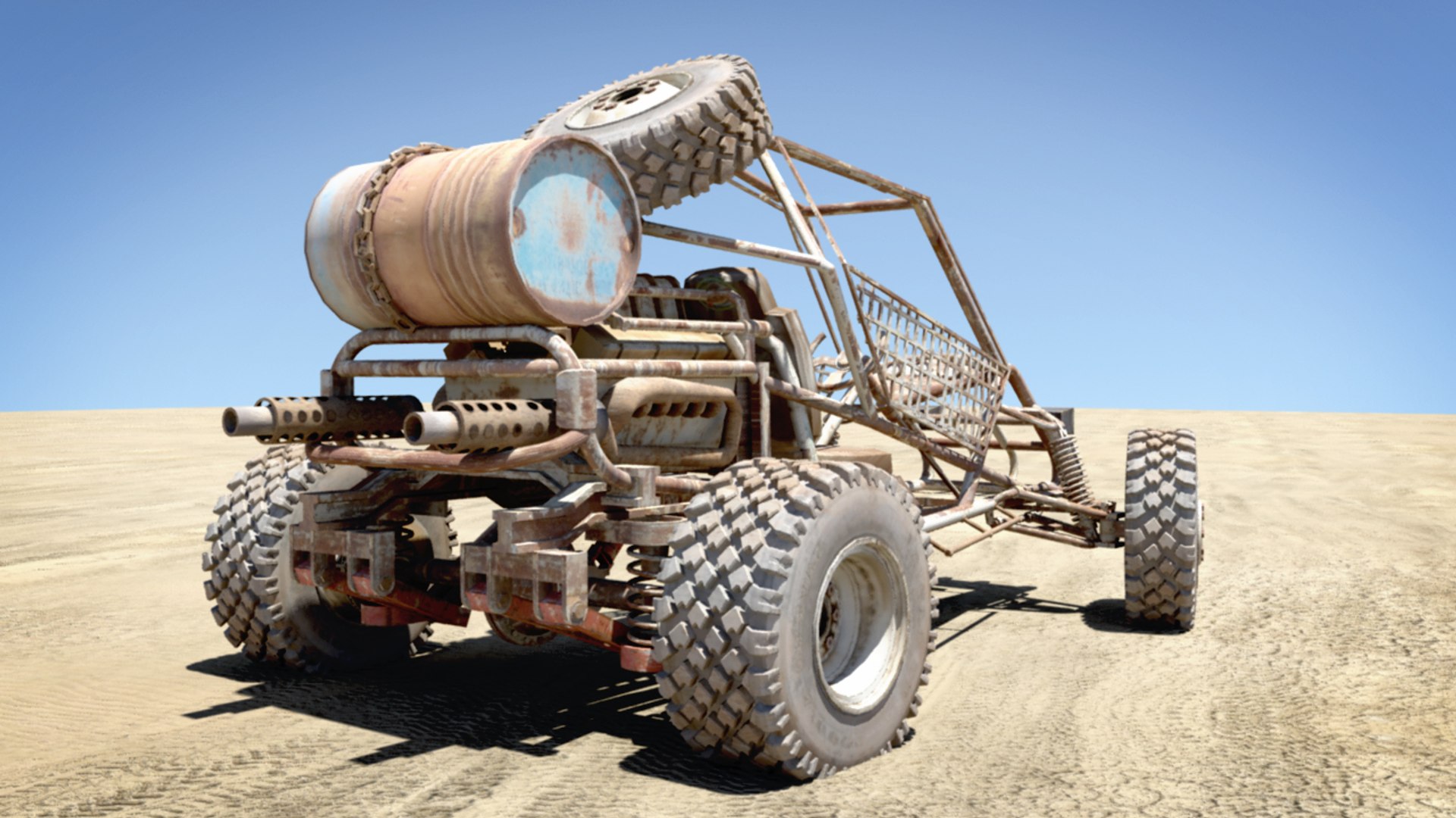 apocalyptic desert buggy 3d model