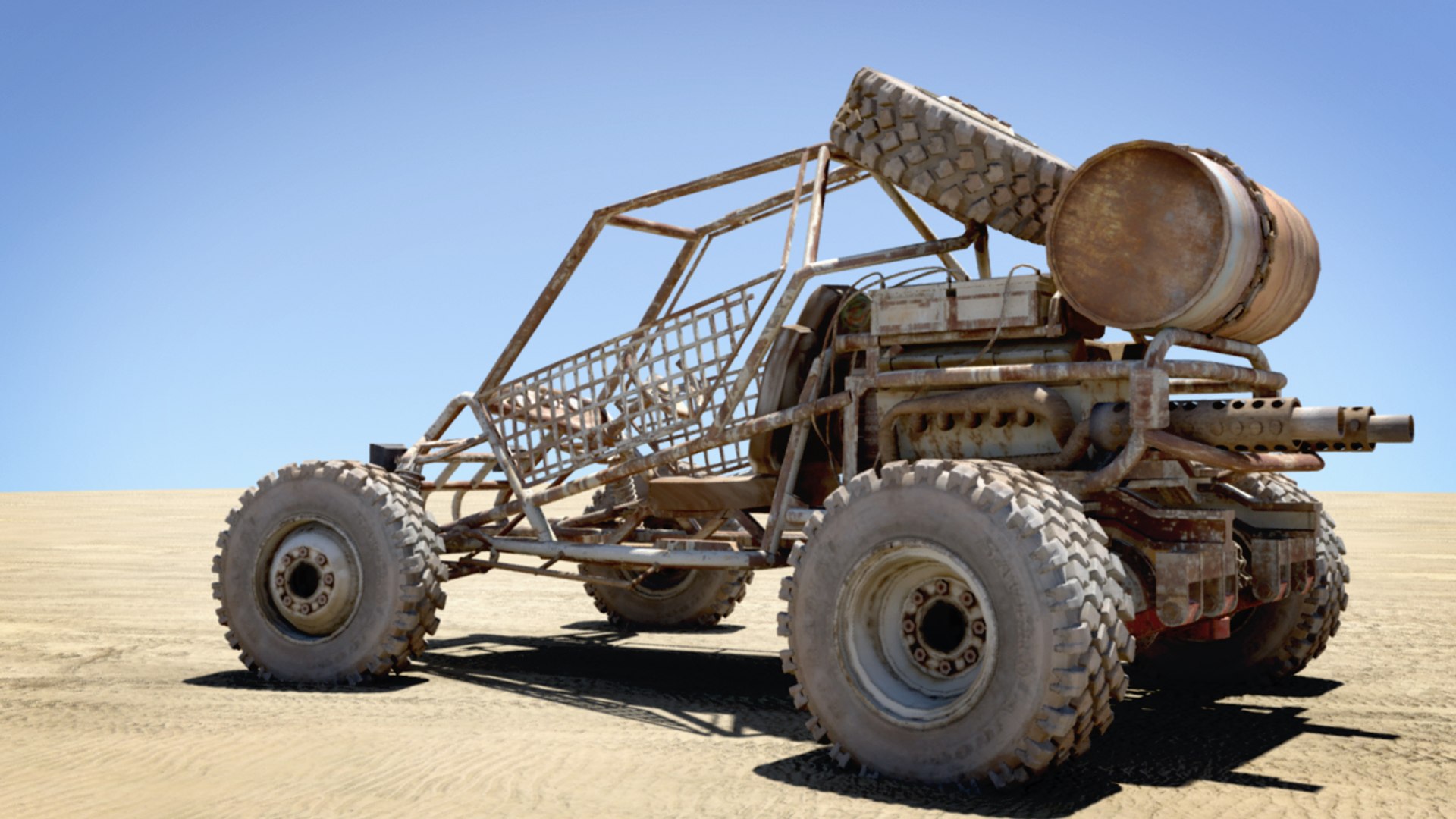apocalyptic desert buggy 3d model