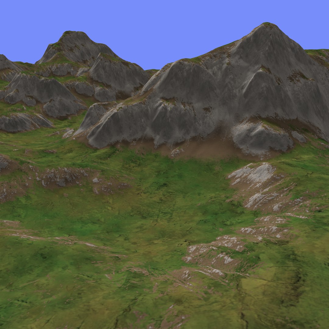 3d grassy terrain tm1-01 model
