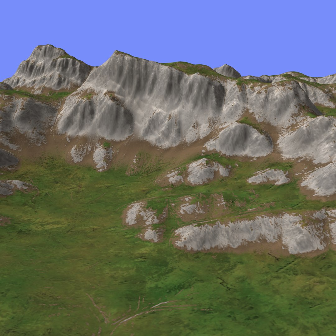 3d grassy terrain tm1-01 model