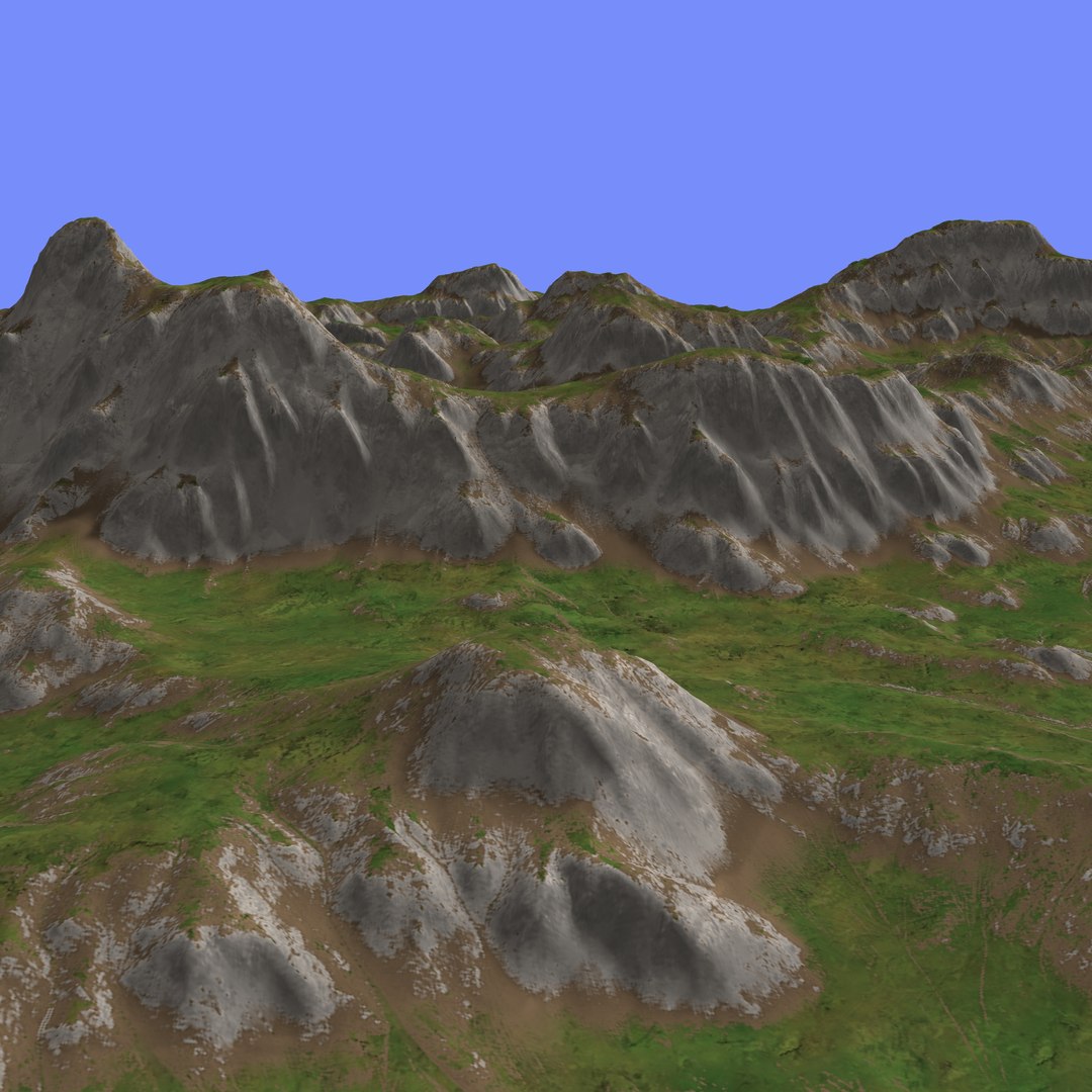 3d grassy terrain tm1-01 model