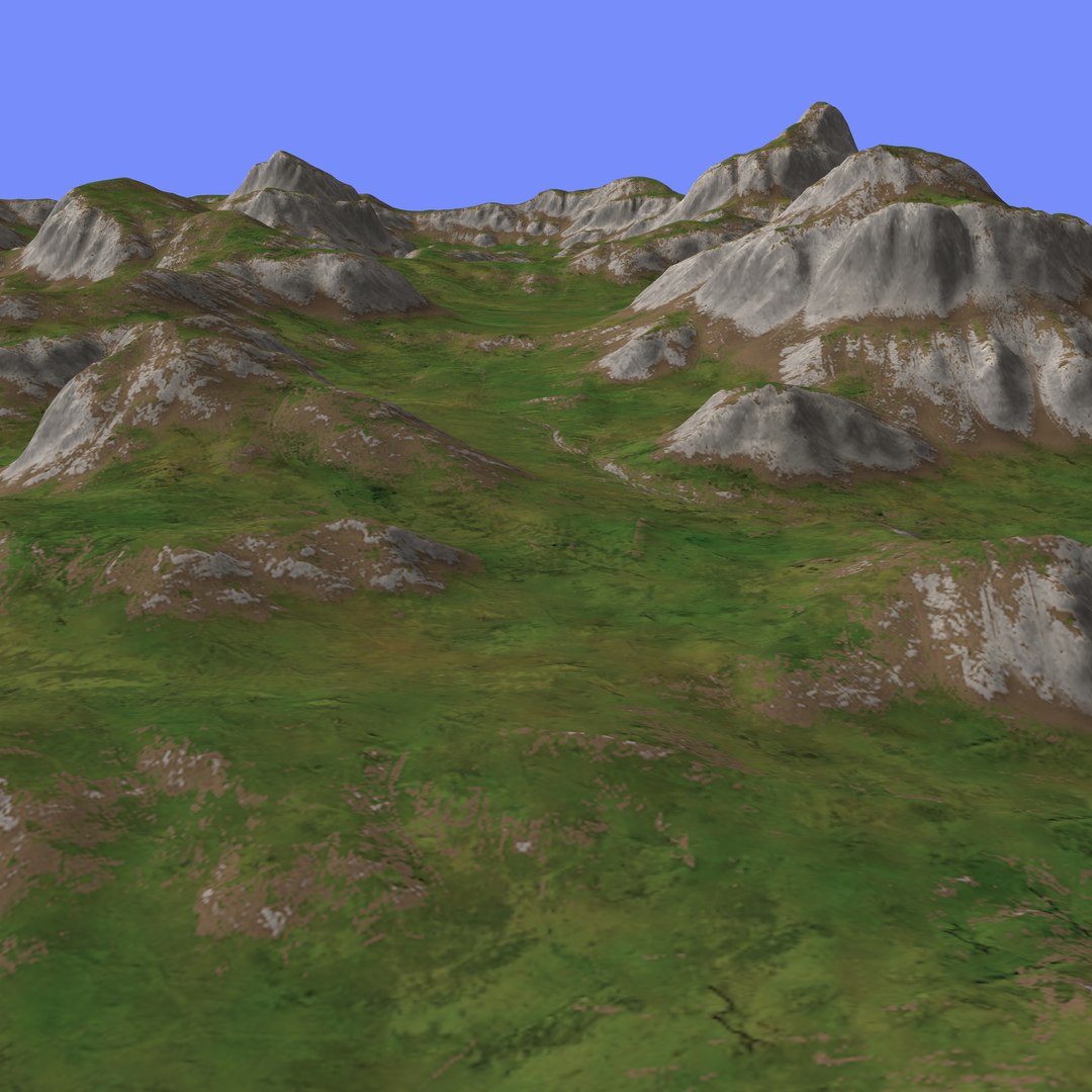 3d grassy terrain tm1-01 model