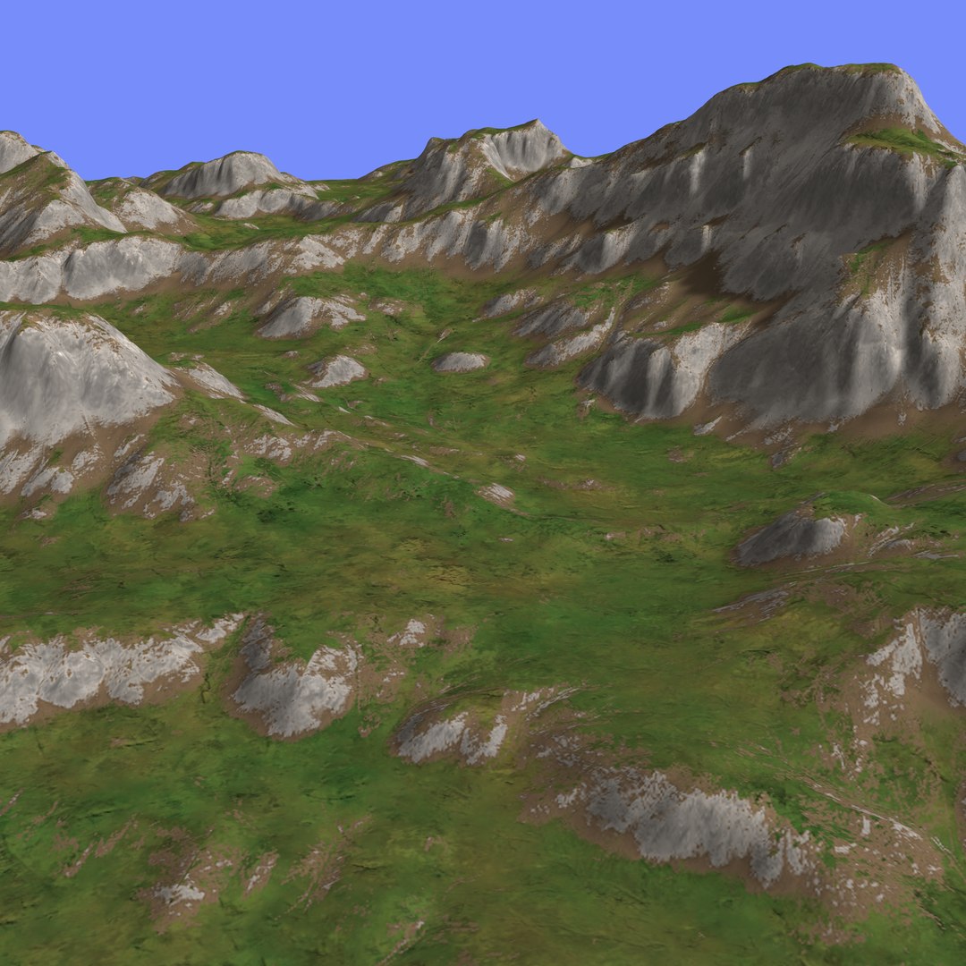 3d grassy terrain tm1-01 model