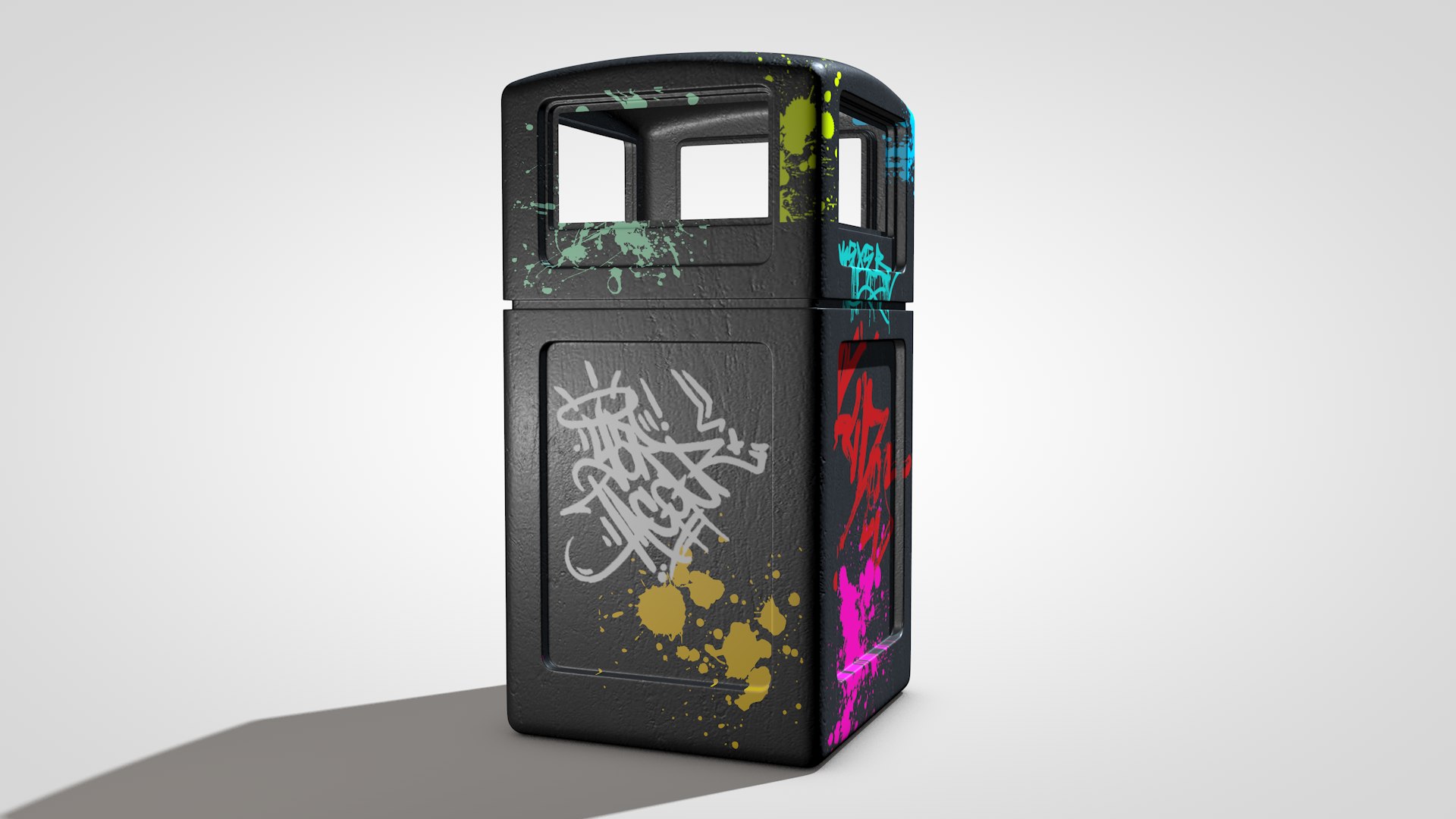 3D Trash Can Graffiti Model - TurboSquid 1926773