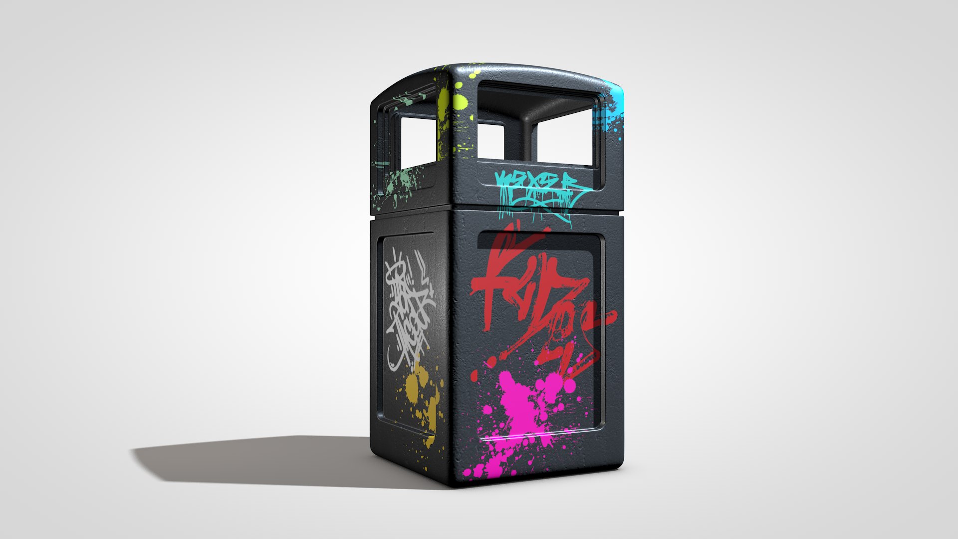 3D Trash Can Graffiti Model - TurboSquid 1926773