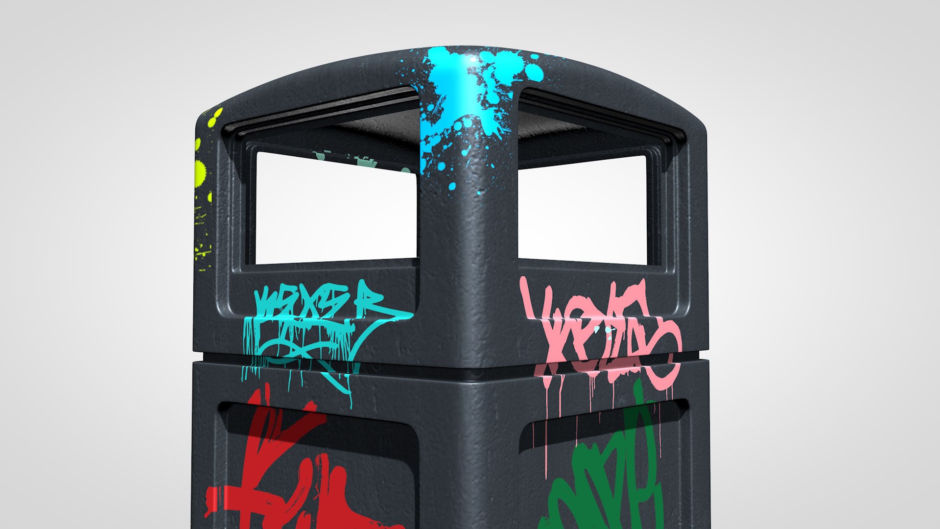 3D Trash Can Graffiti Model - TurboSquid 1926773