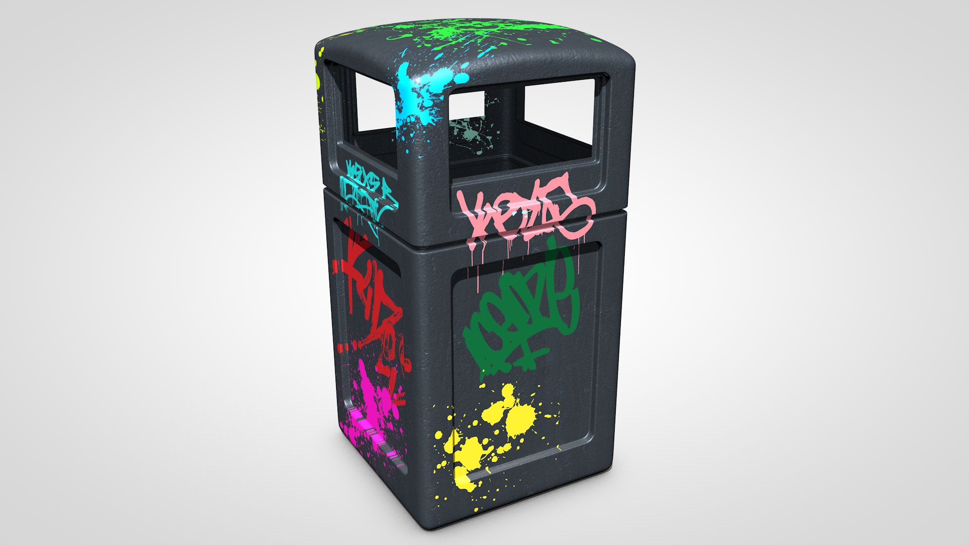 3D Trash Can Graffiti model - TurboSquid 1926773