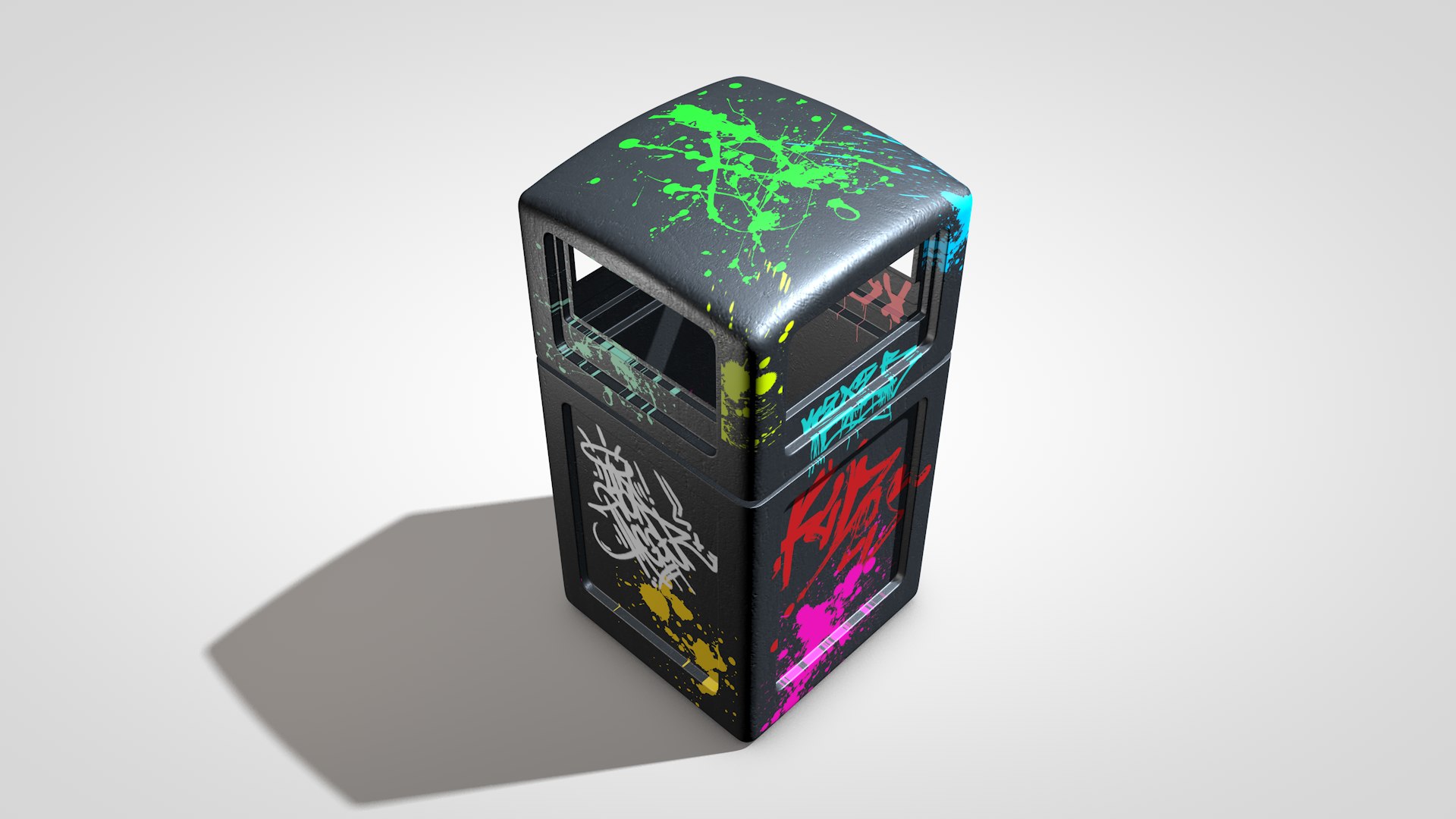 3D Trash Can Graffiti Model - TurboSquid 1926773