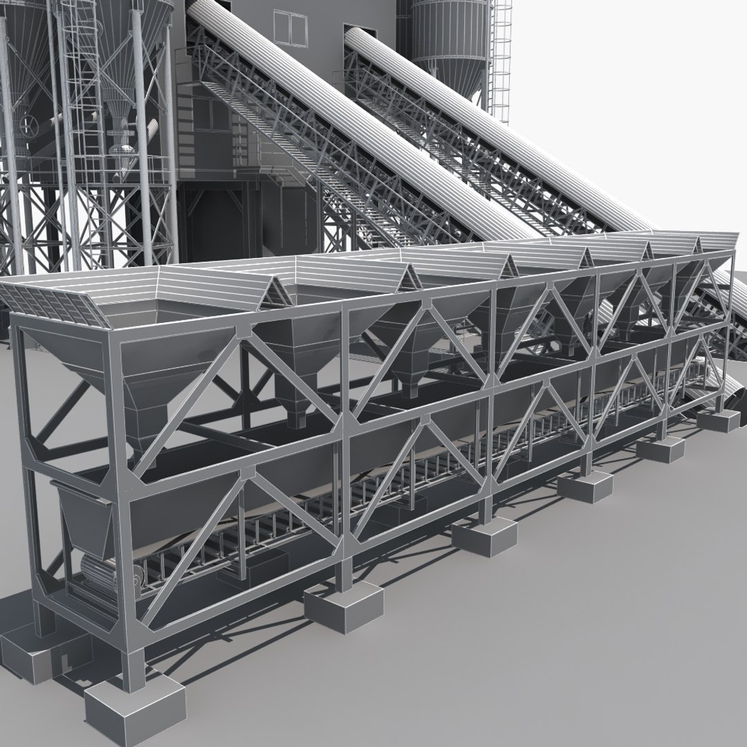 Concrete batching plant model - TurboSquid 1522236