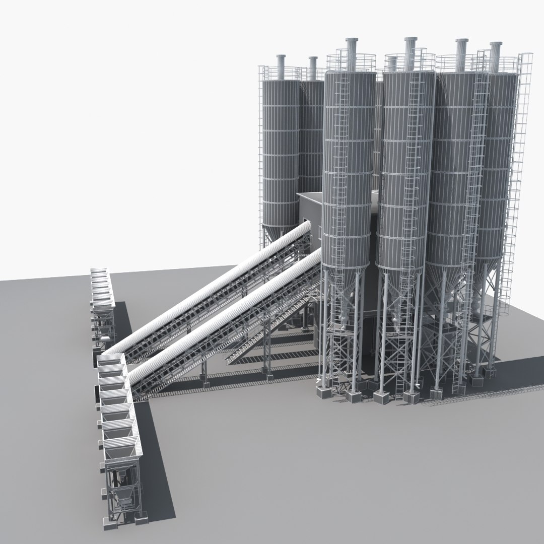 Concrete batching plant model - TurboSquid 1522236