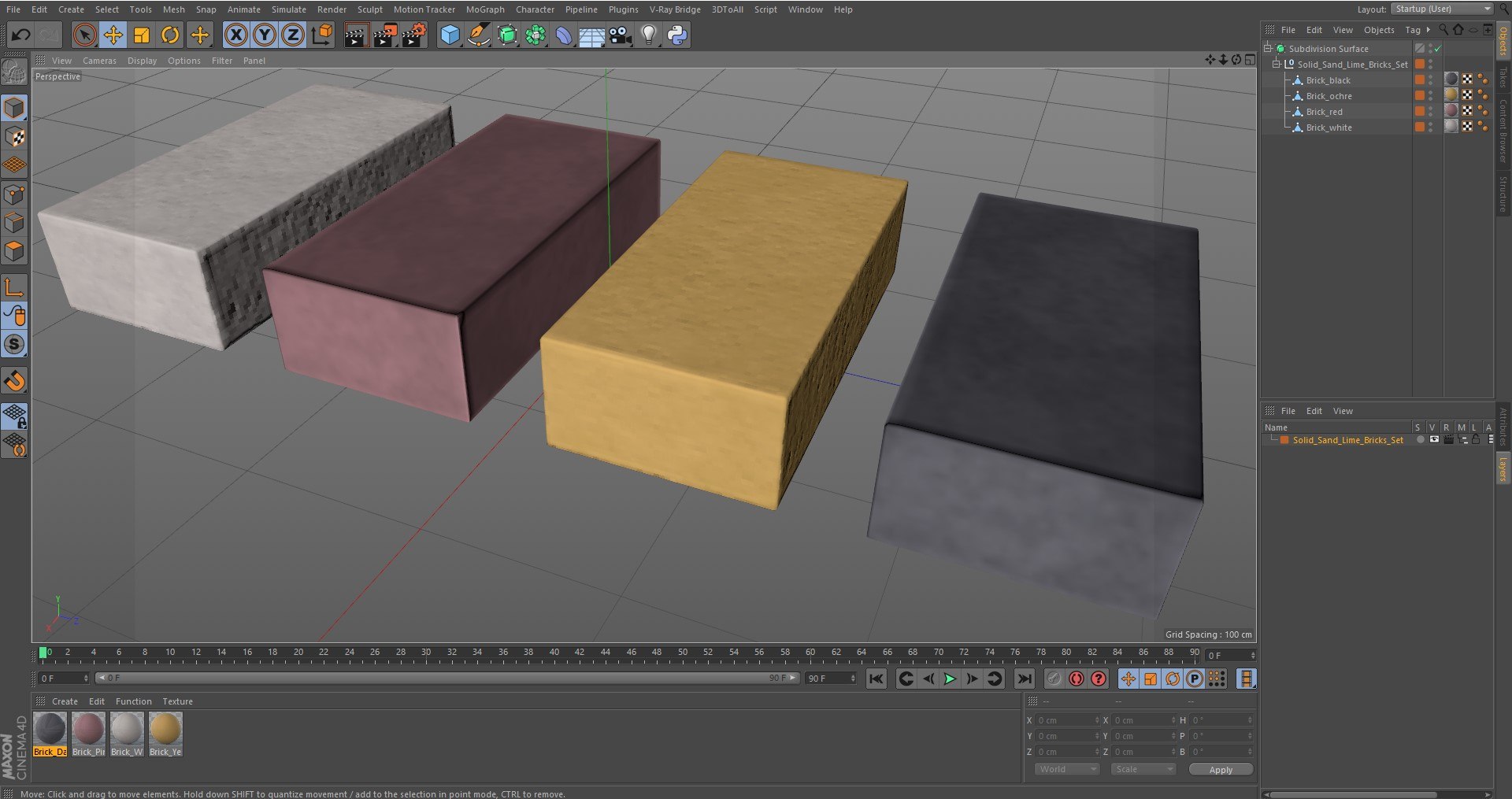 Solid Sand Lime Bricks Set 3D model - TurboSquid 2146147