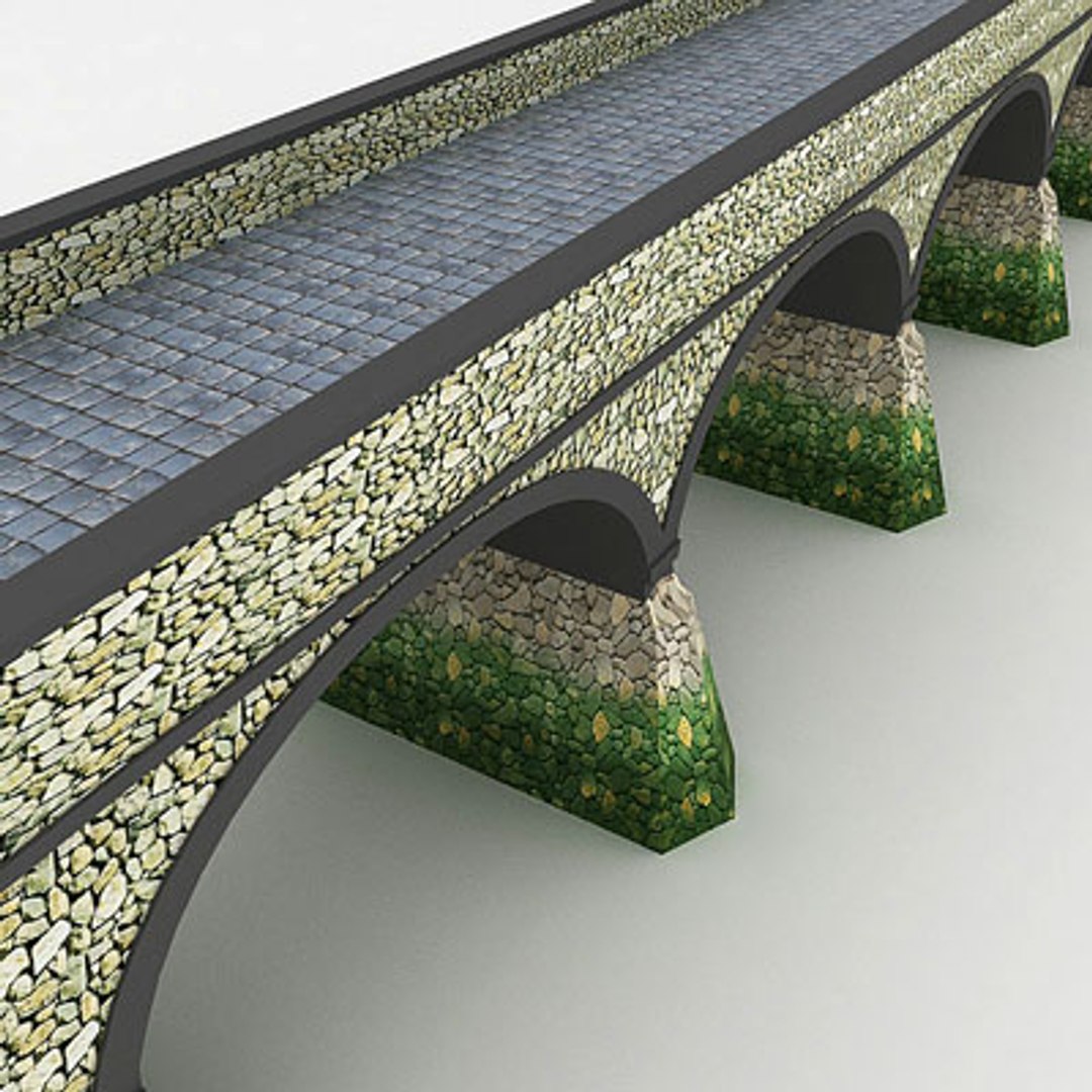 3d model arched stone bridge