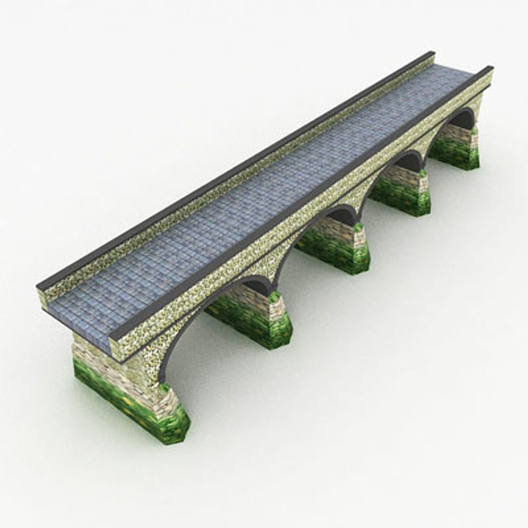 3d model arched stone bridge