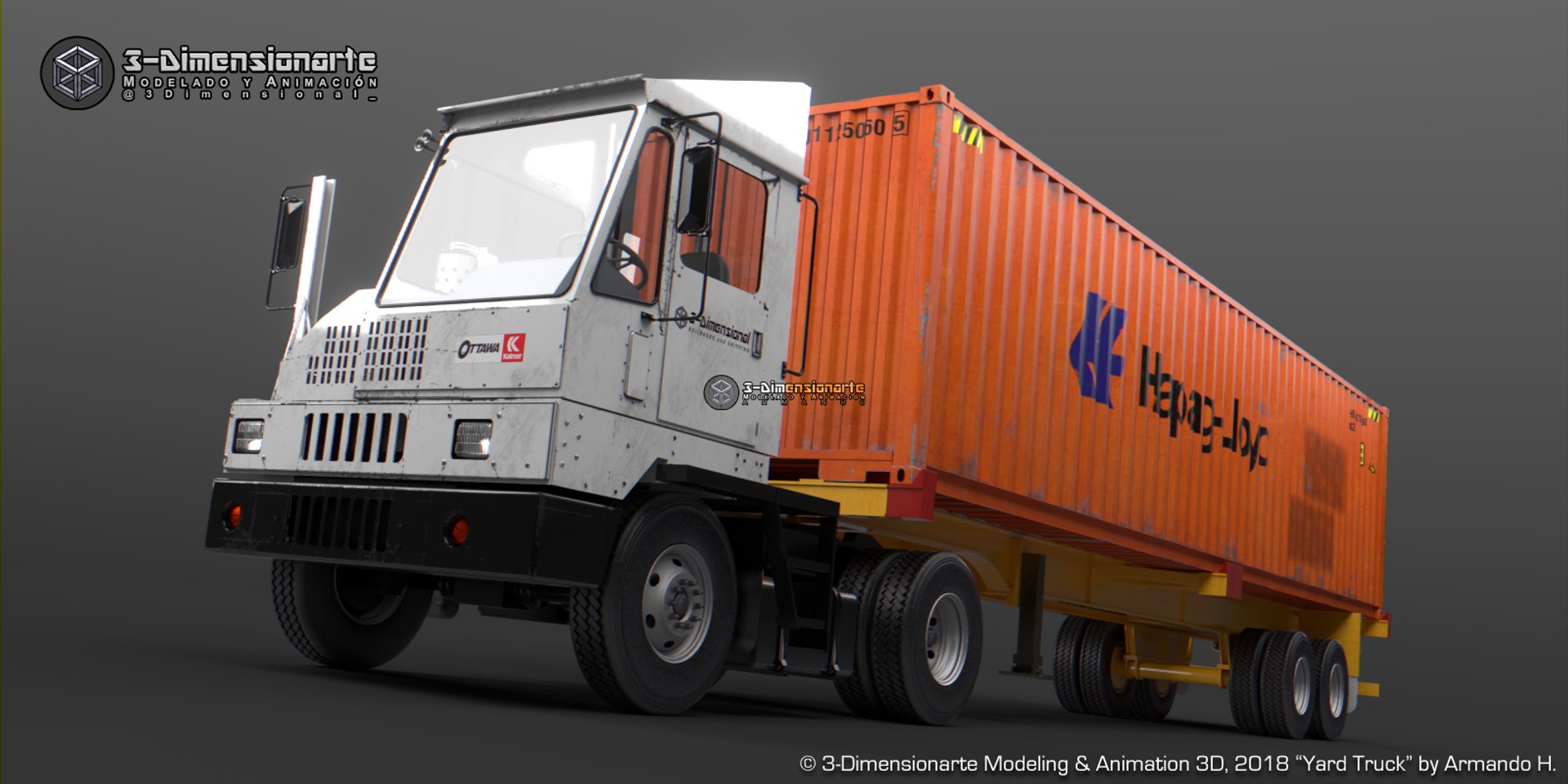 3D Truck Containers Yard - TurboSquid 1262555